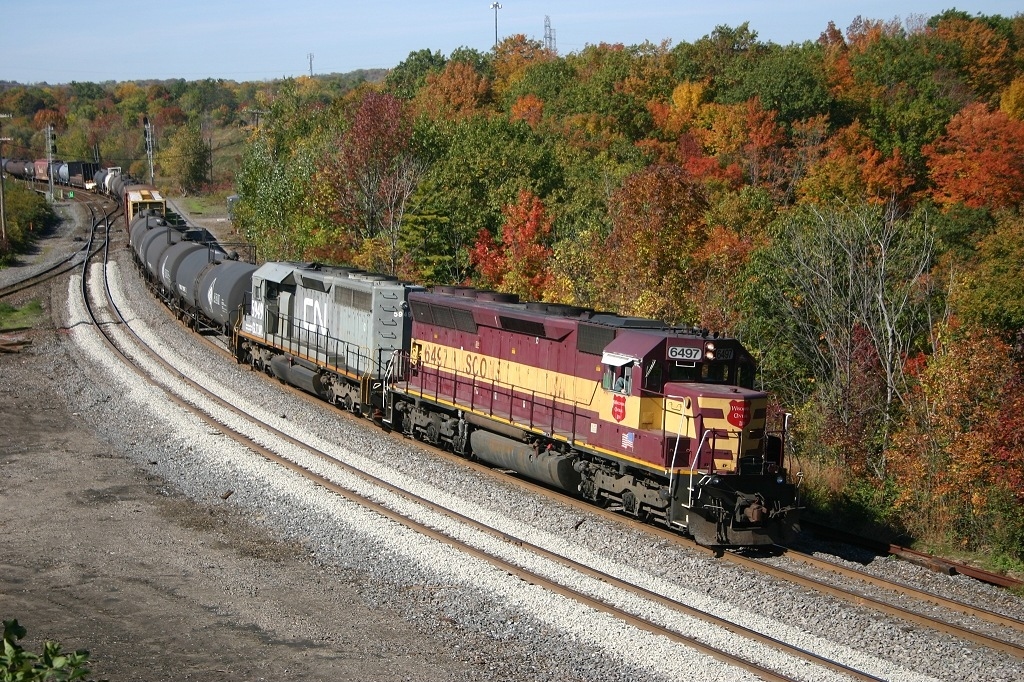 Railpictures.ca - Rob Eull Photo: WC 6497 and GTW 5949 are the power on this 390 | Railpictures ...