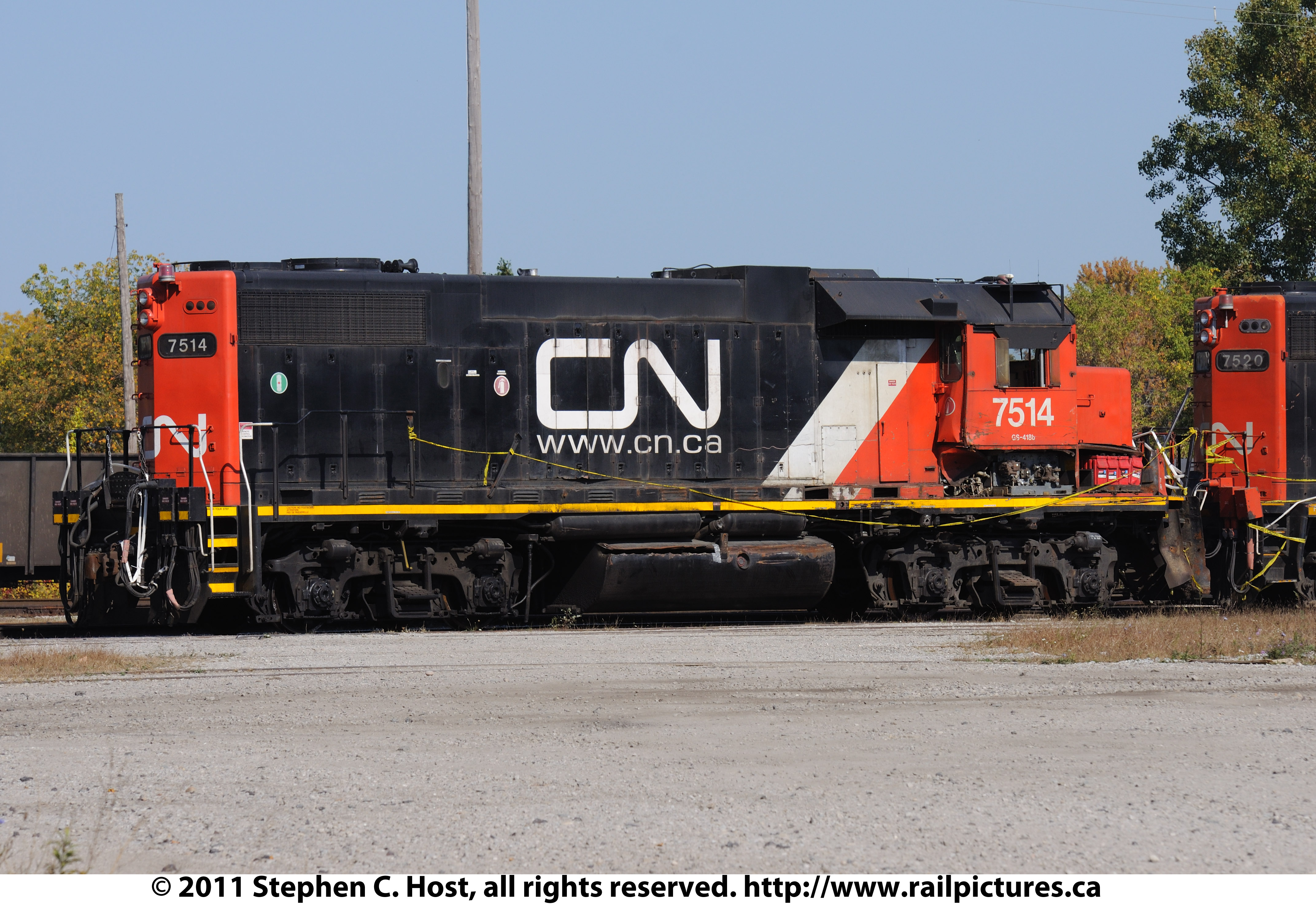 Railpictures.ca - Stephen C. Host Photo: CN 7514 sits at Sarnia awaiting repair work, clearly it ...