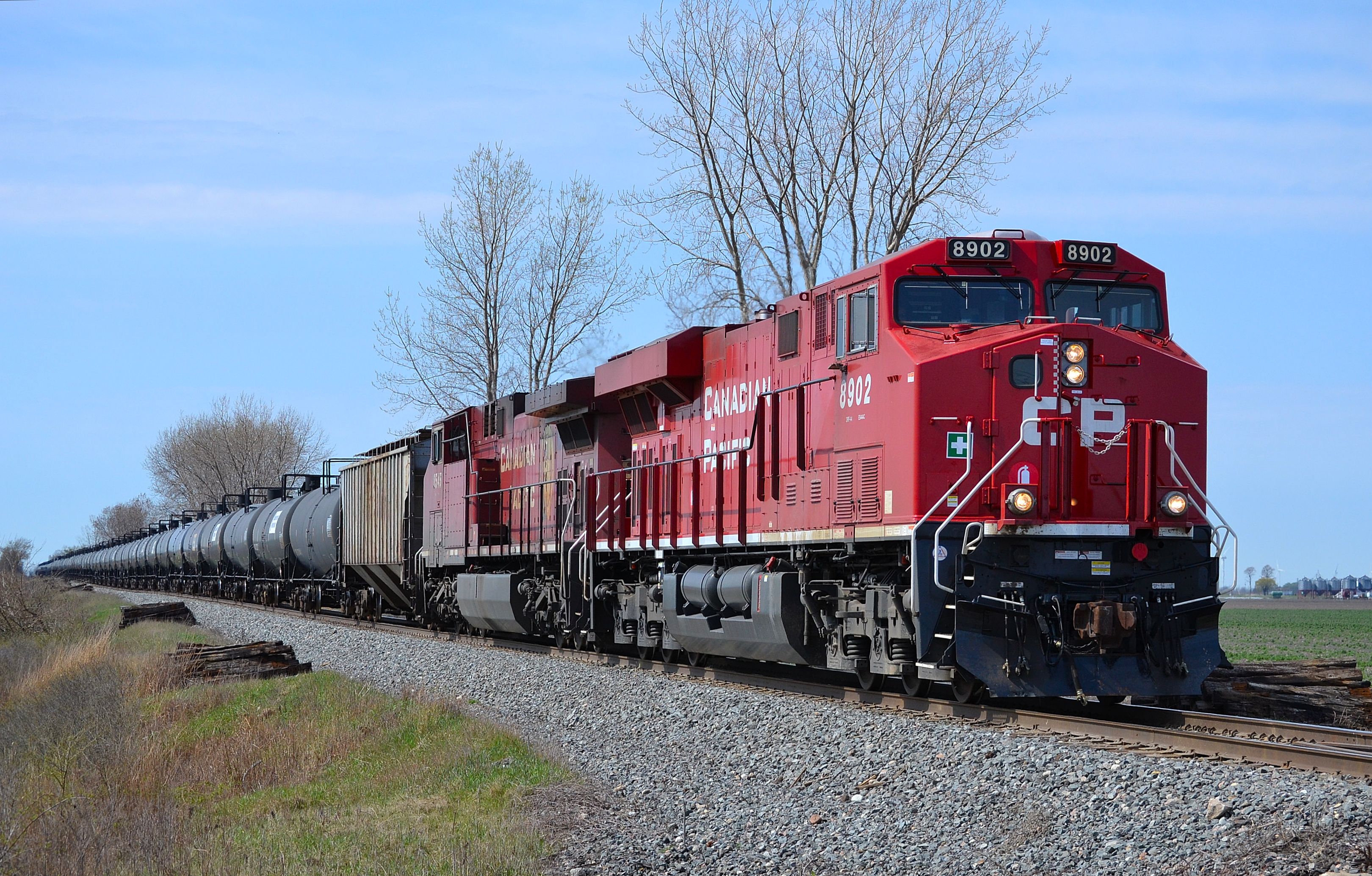 Railpictures.ca - Jay Butler Photo: CP 640 an ethanol train led by new CP 8902, heads eastbound ...