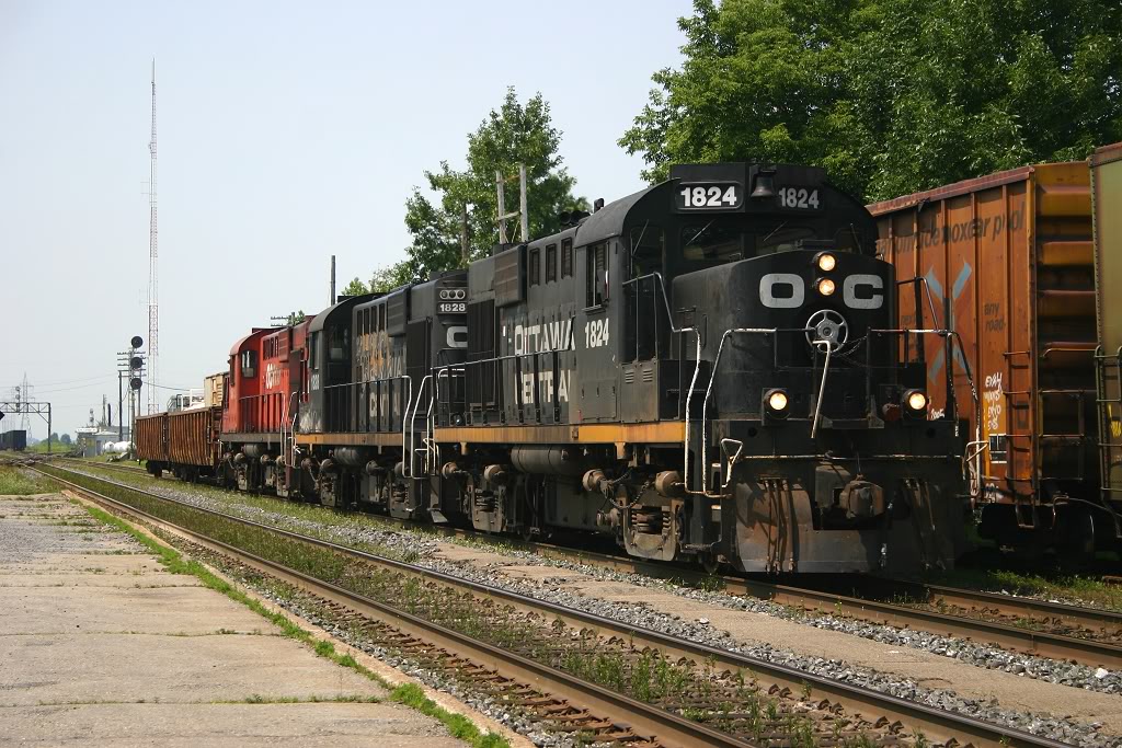 Railpictures.ca - Rob Eull Photo: Ottawa Central RS18\’s work the CN Interchange at Coteau ...
