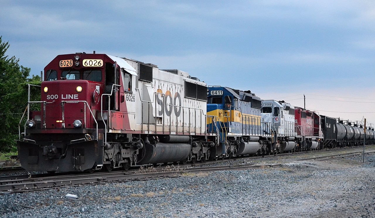 Railpictures.ca - Jay Butler Photo: CP 640 led by SOO 6026 and an all EMD lashup, waits in the ...