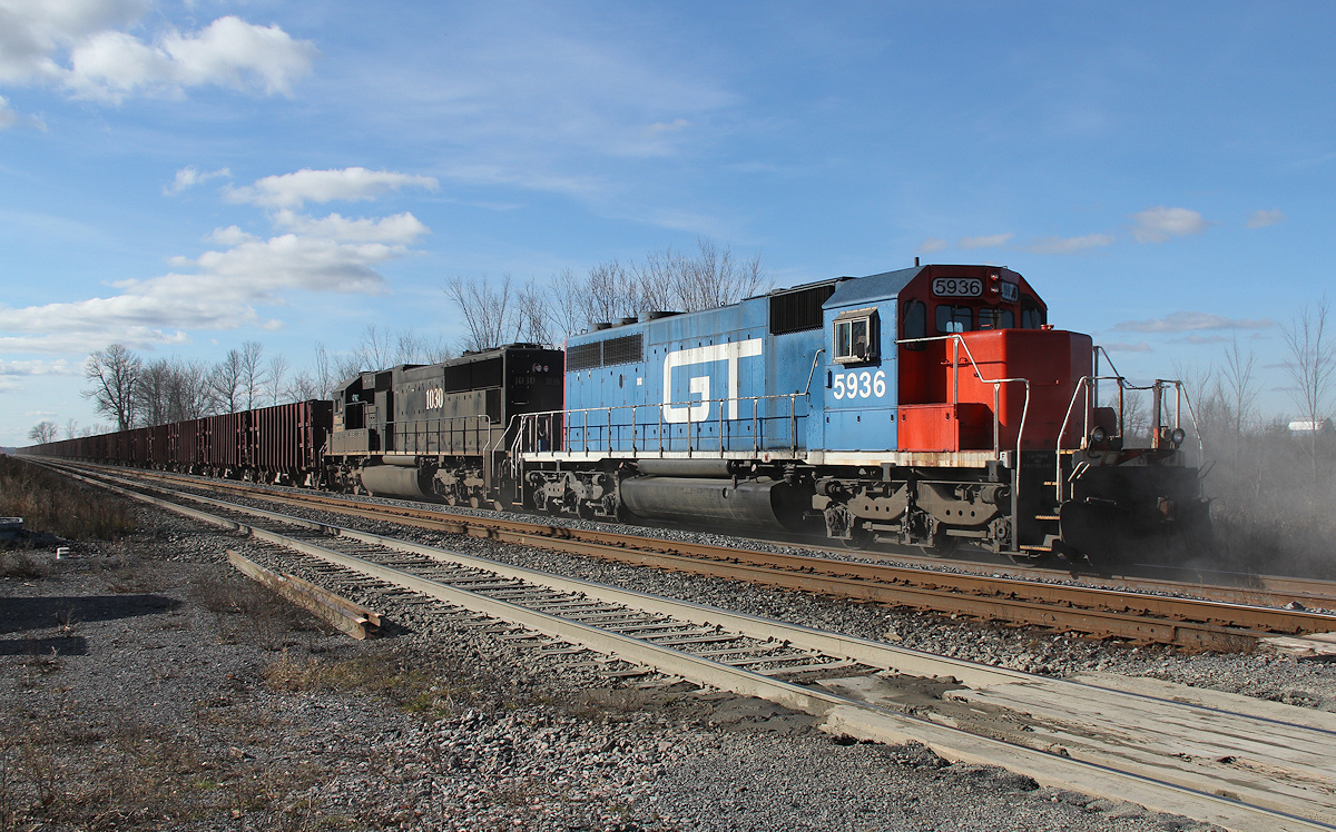Railpictures.ca - Chris Wilson Photo: GTW 5936 + IC 1030 shove hard towards Belleville with an ...