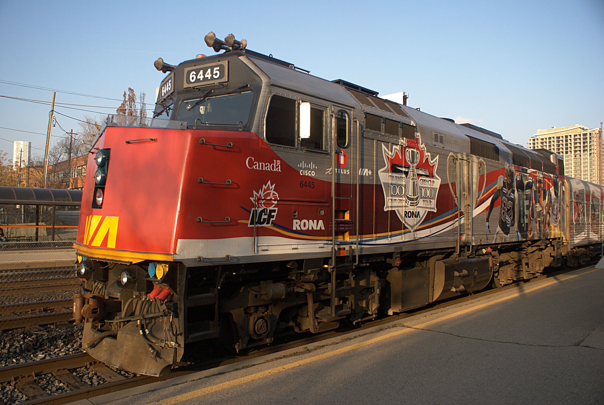 Railpictures.ca - John Reay Photo: Last stop of the CFL train tour. Left side view of VIA 6445 ...