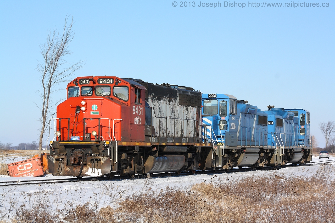 Railpictures.ca - Joseph Bishop Photo: SOR 597 moves light power through Garnet yard to collect ...