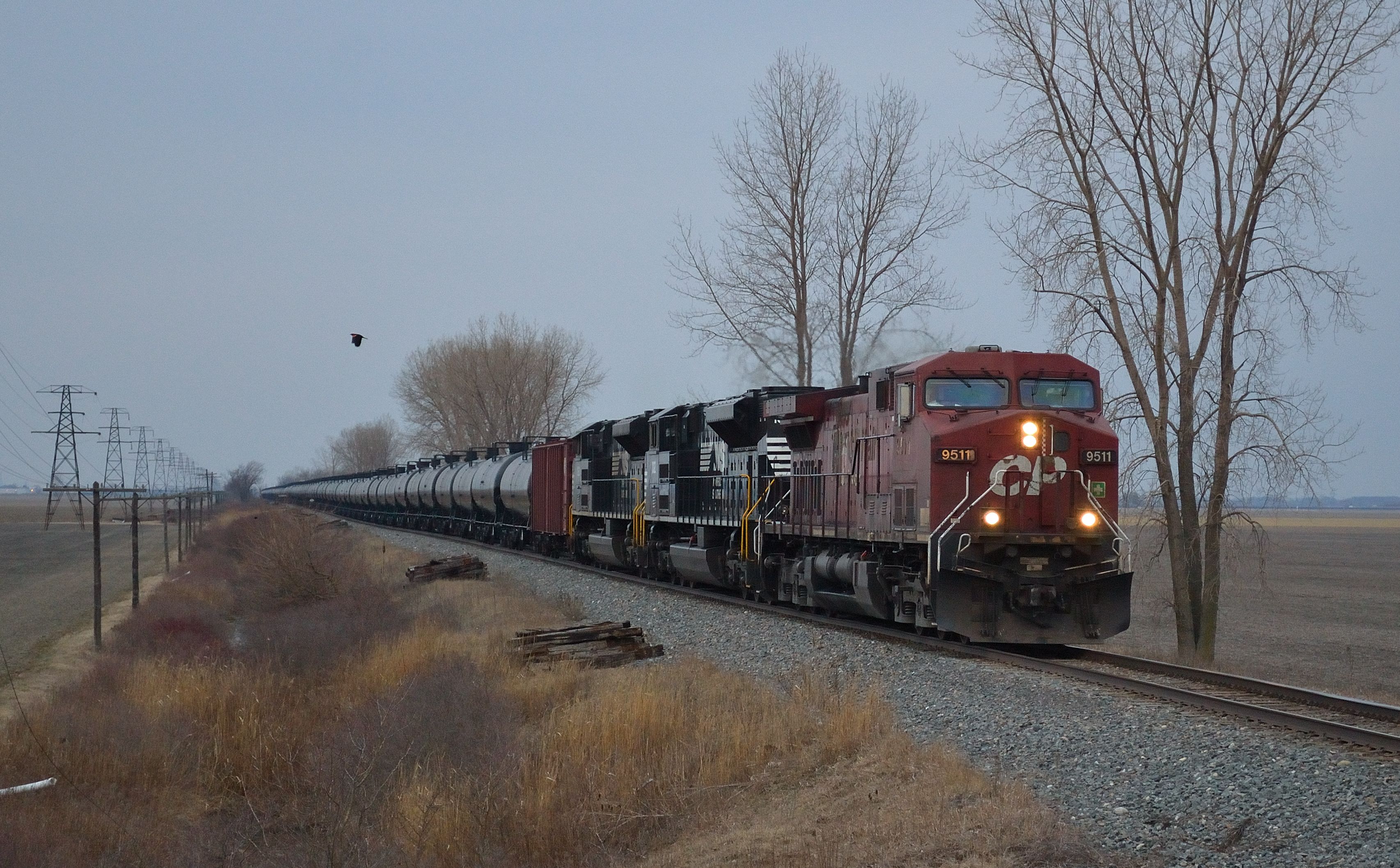 Railpictures.ca - Jay Butler Photo: CP 608 heads eastbound thru Jeannette mile with 100 loads of ...
