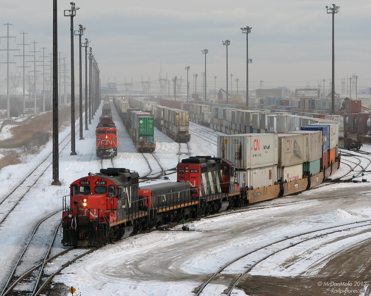 Railpictures.ca - MrDanMofo Photo: Working the north end of the busy Brampton Intermodal ...