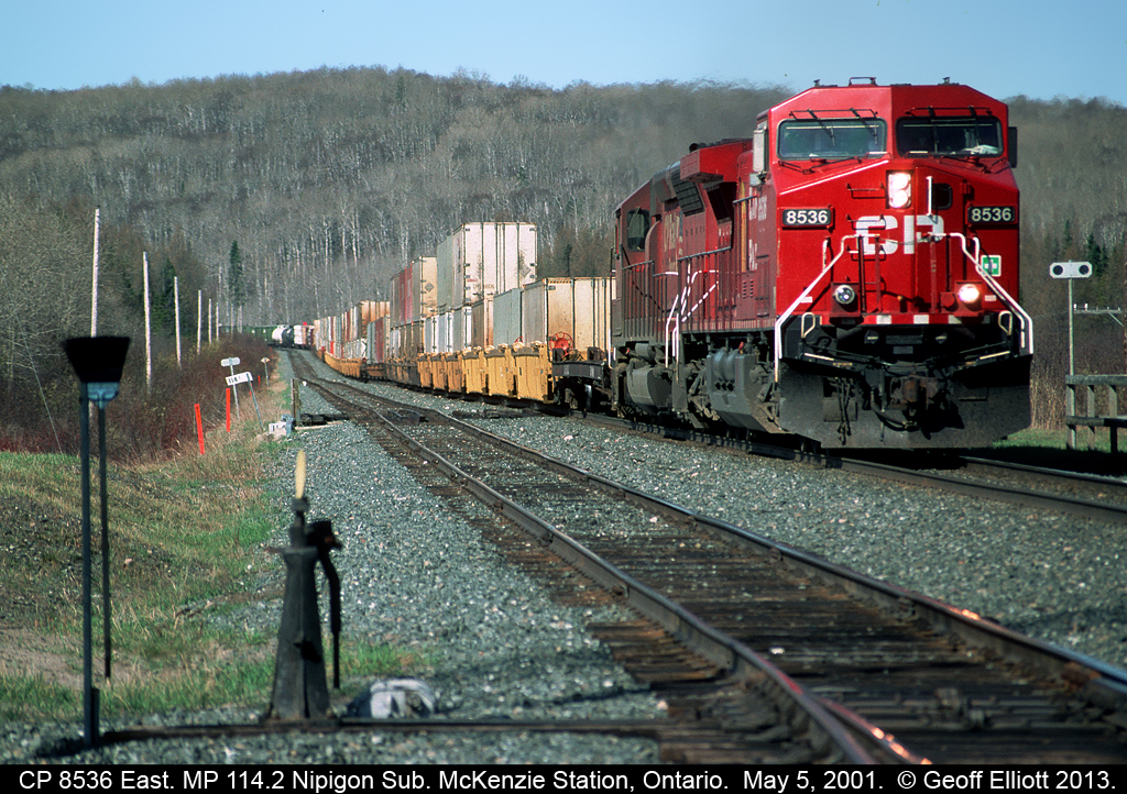 Railpictures.ca - Geoff Elliott Photo: CP 8536 hustles eastbound through McKenzie Station, at ...