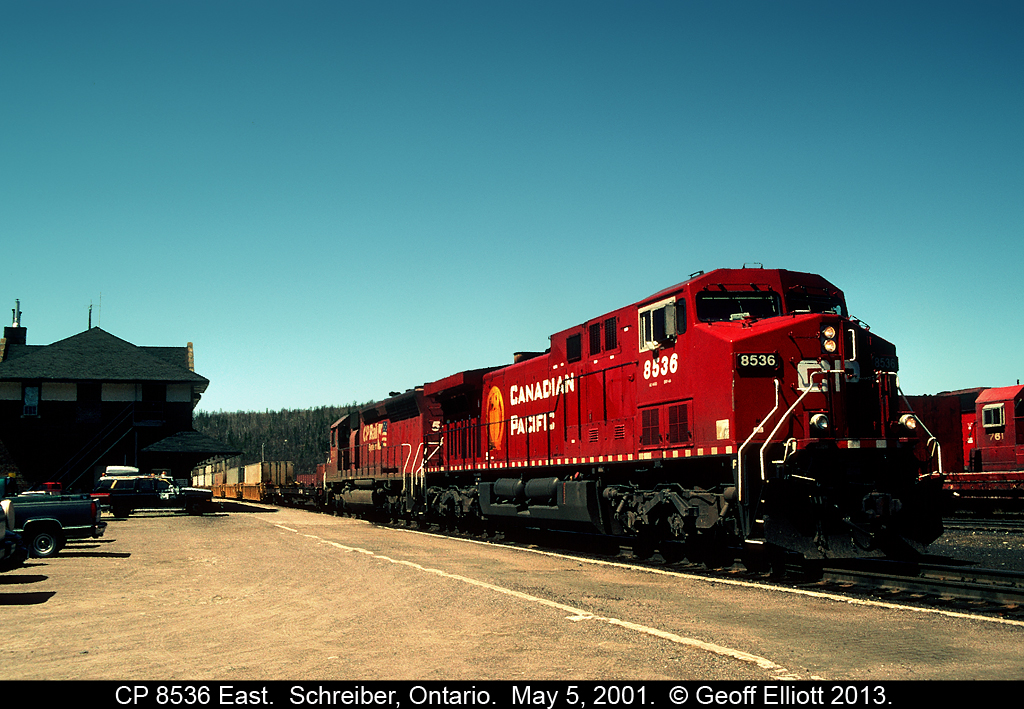 Railpictures.ca - Geoff Elliott Photo: CP 8536 had made it from Thunder Bay to Scheiber over the ...