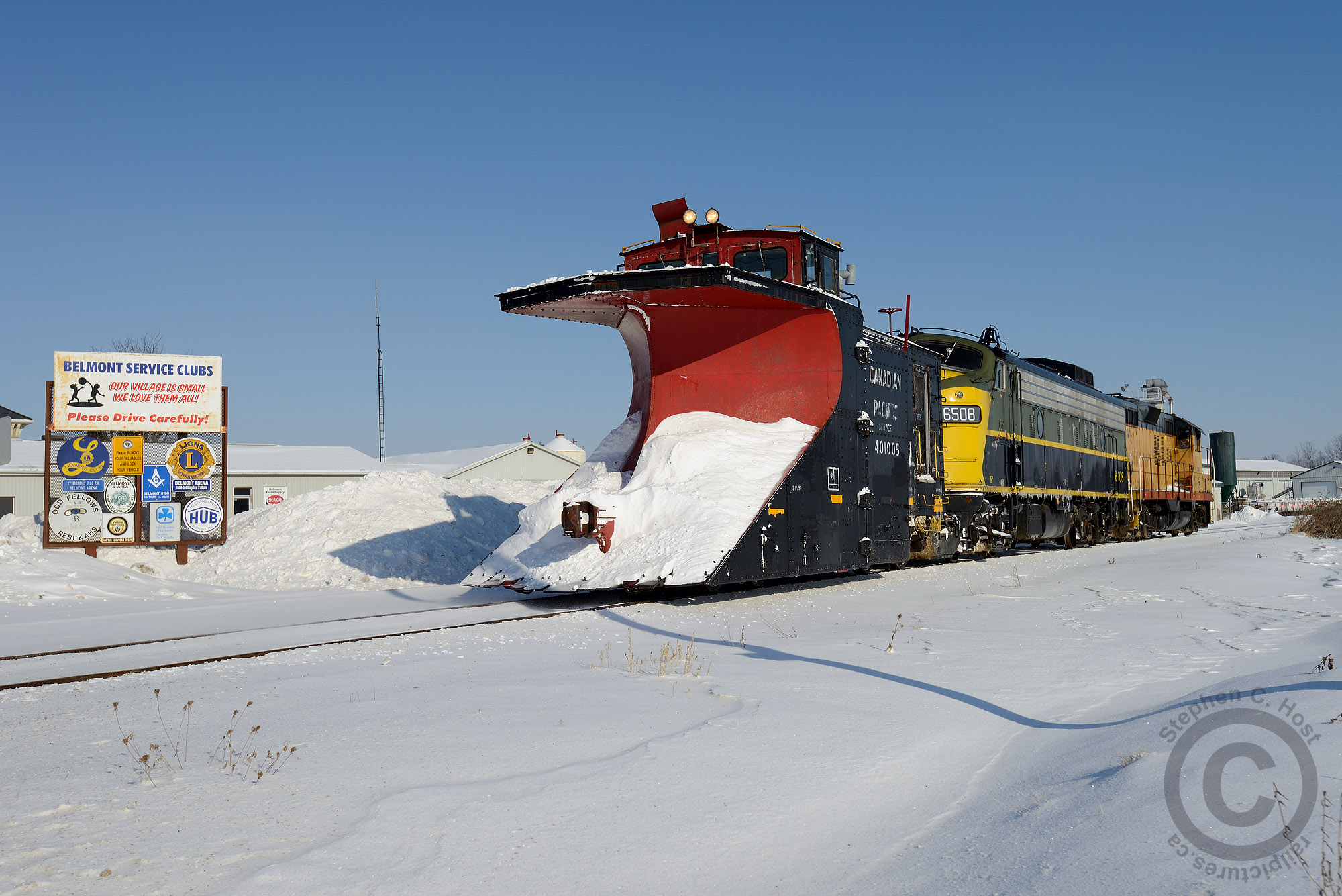 Railpictures.ca - Stephen C. Host Photo: Passing through Belmont Ontario, OSR’s Work Plow is ...