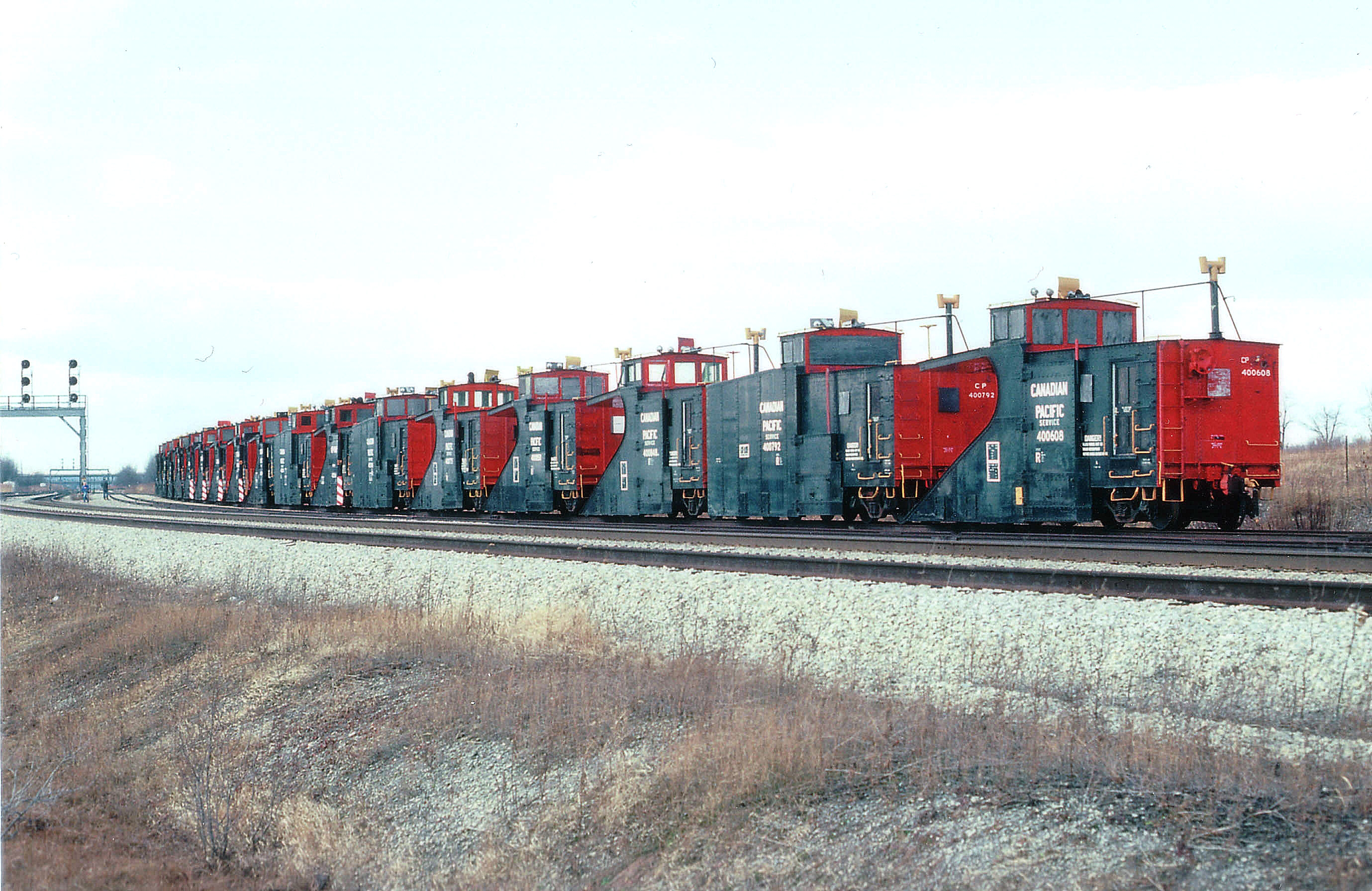 Railpictures.ca - A.W. Mooney Photo: Here is another view of the long string of snow ploughs ...