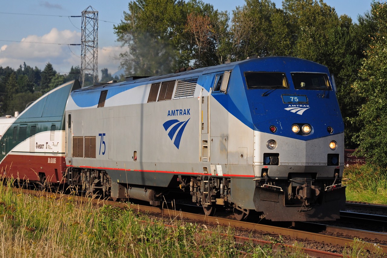 Railpictures.ca - Christian Ordanza Photo: Amtrak P42DC 75 leading an Amtrak Cascades train out ...