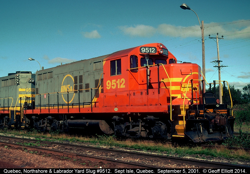 Railpictures.ca - Geoff Elliott Photo: One of the 2 QNSL yard slugs sits in the yard in Sept ...