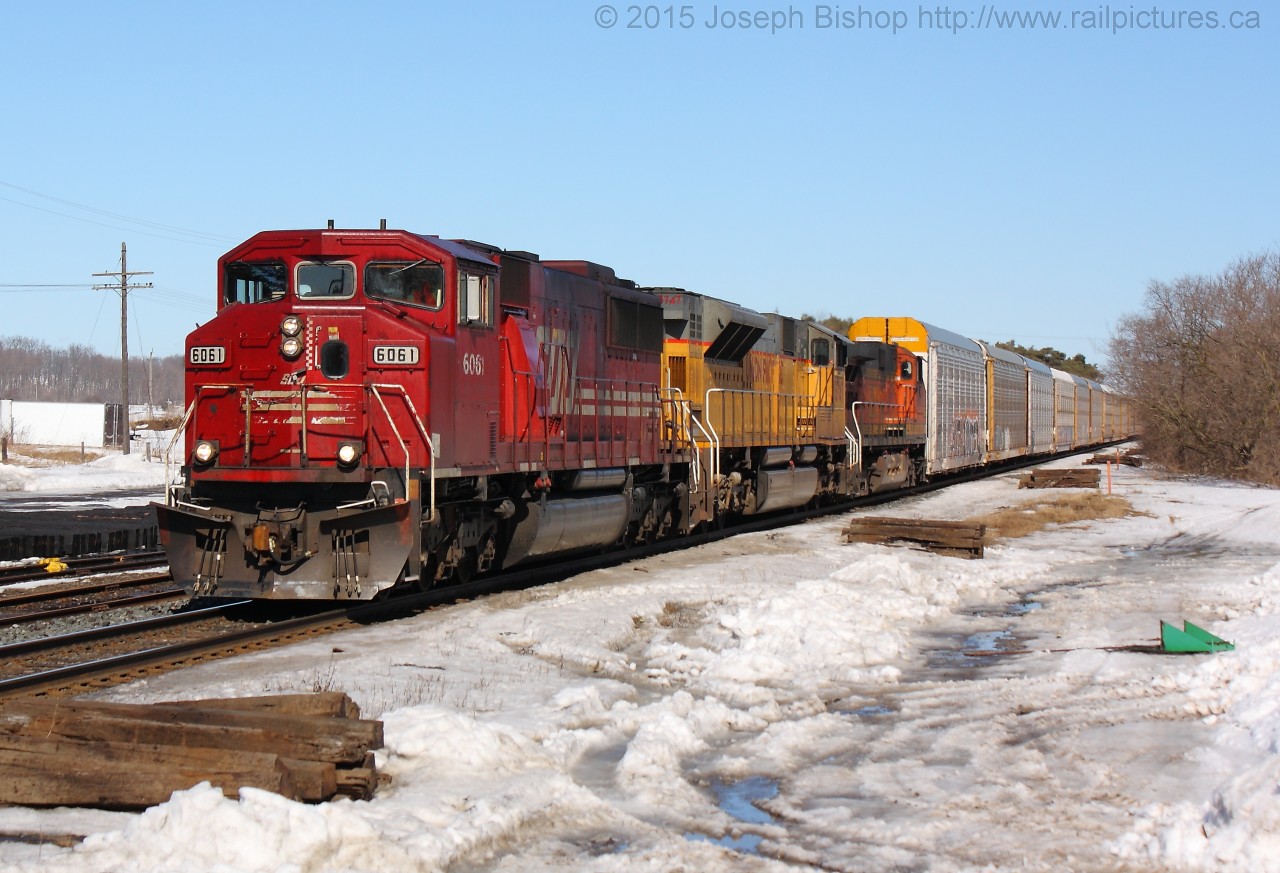 Railpictures.ca - Joseph Bishop Photo: CP 147 blasts through the small town of Ayr with an ...