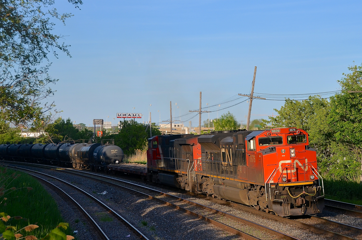 Railpictures.ca - Michael Berry Photo: CN X321 is passing through Montreal West with CN 8876 ...