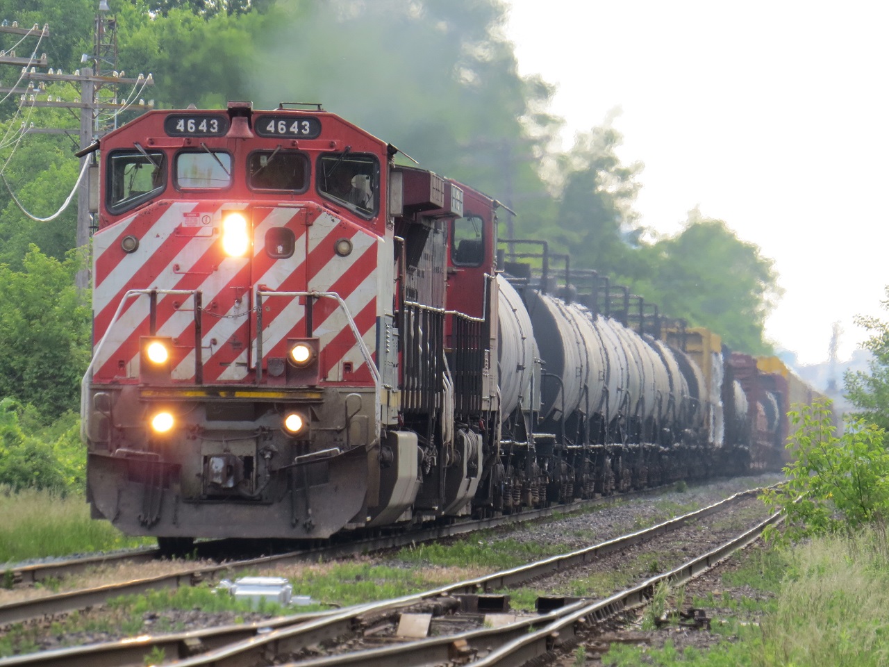 Railpictures.ca - AJS Photo: BCOL 4643 is just at the begining of it’s journey as CN A434 climbs ...