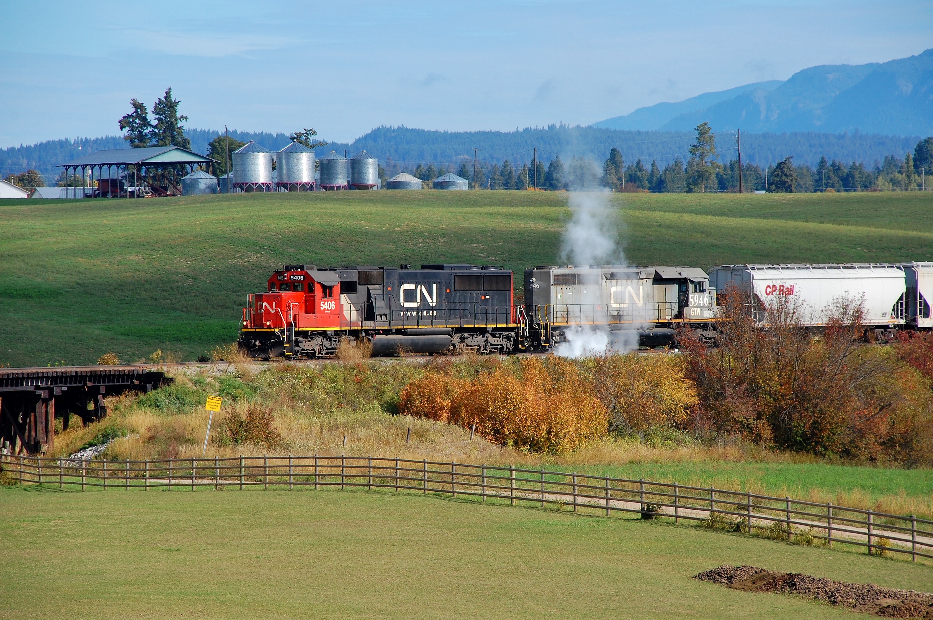 Railpictures.ca - Richard Hart Photo: The morning mixed freight is climbing the grade out of ...