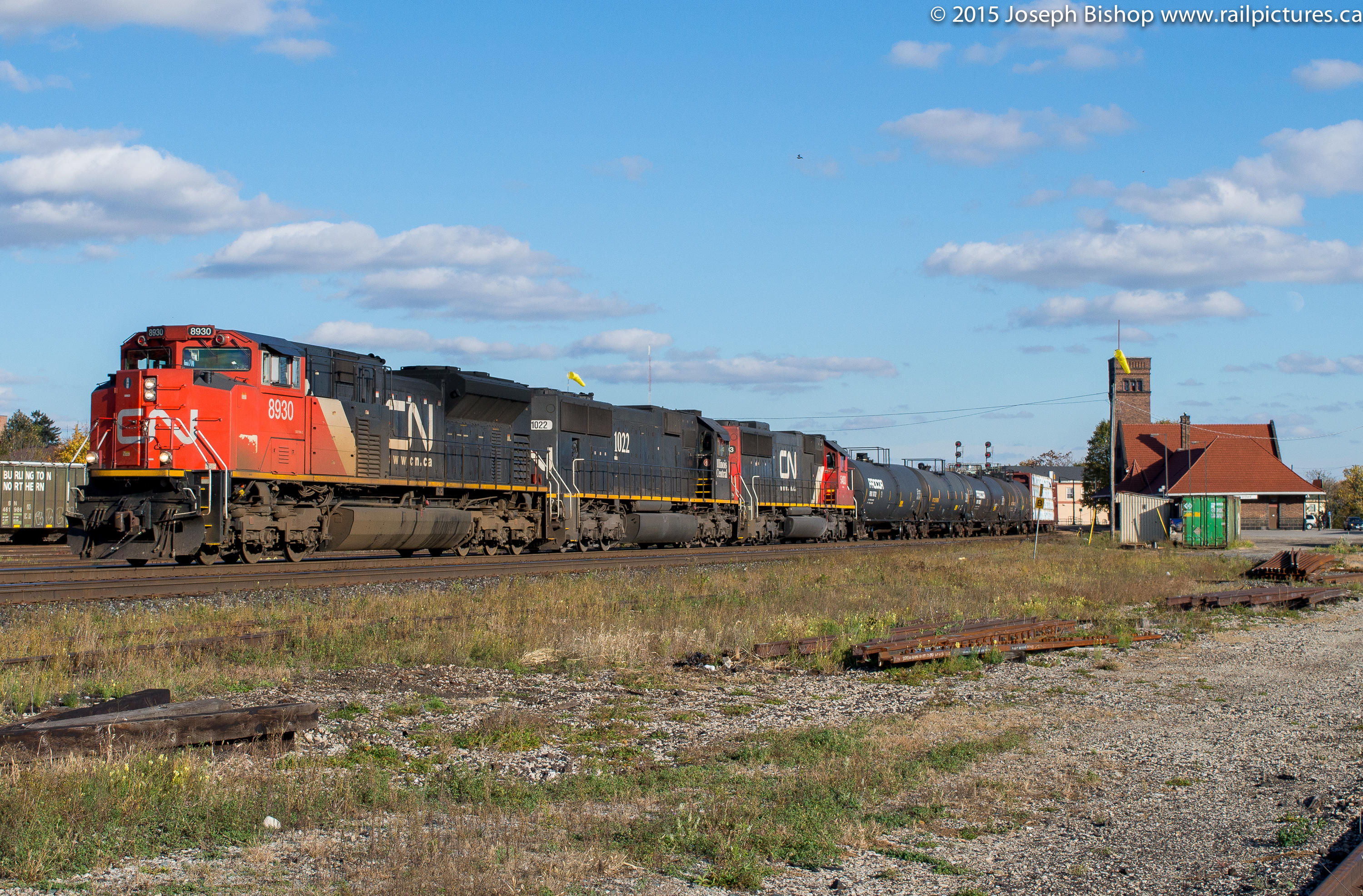 Railpictures.ca - Joseph Bishop Photo: CN 435 arrives at Brantford with an all EMD consist of CN ...