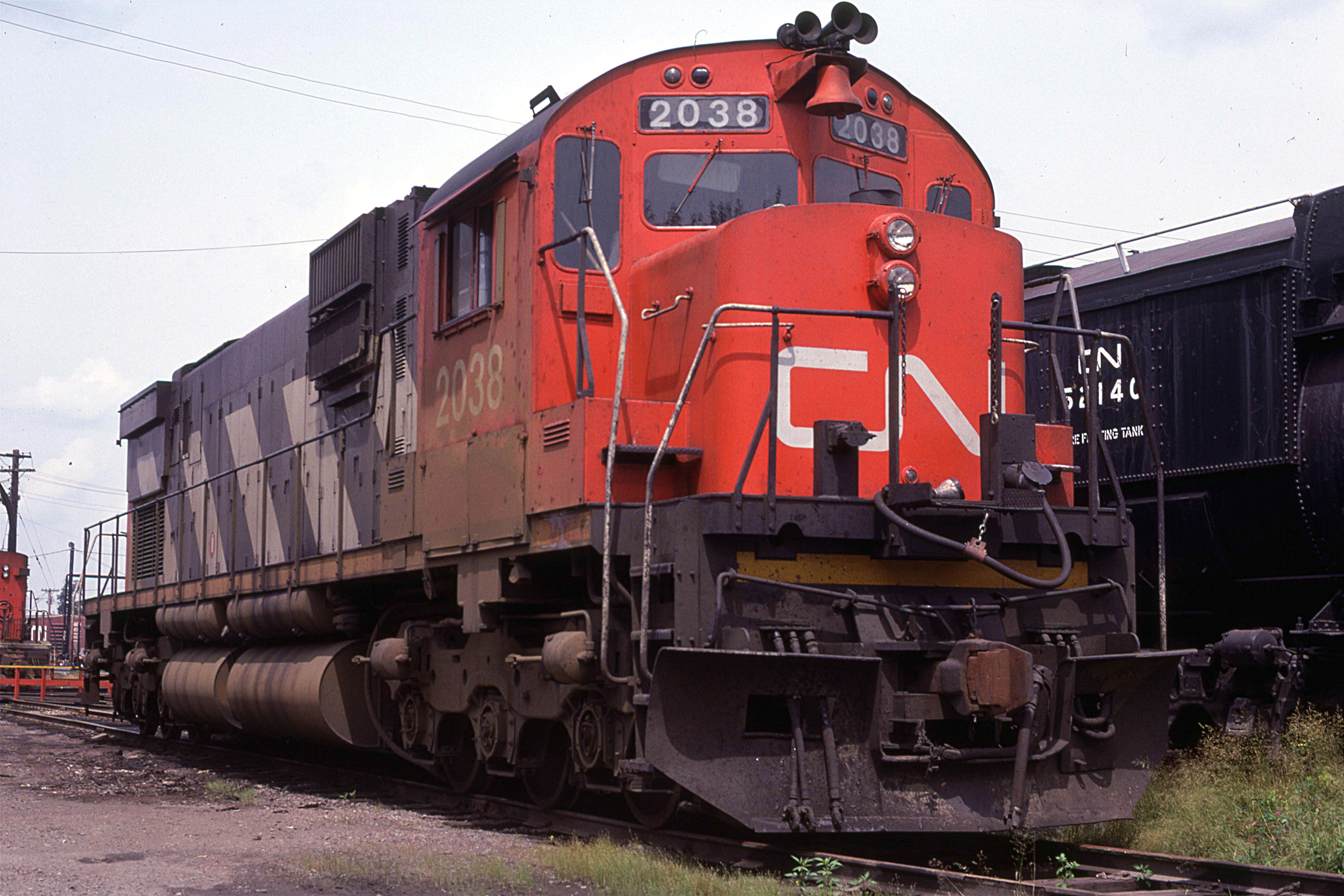Railpictures.ca - Steve Young Photo: 2038 sits on one of the roundhouse tracks. The roundhouse ...