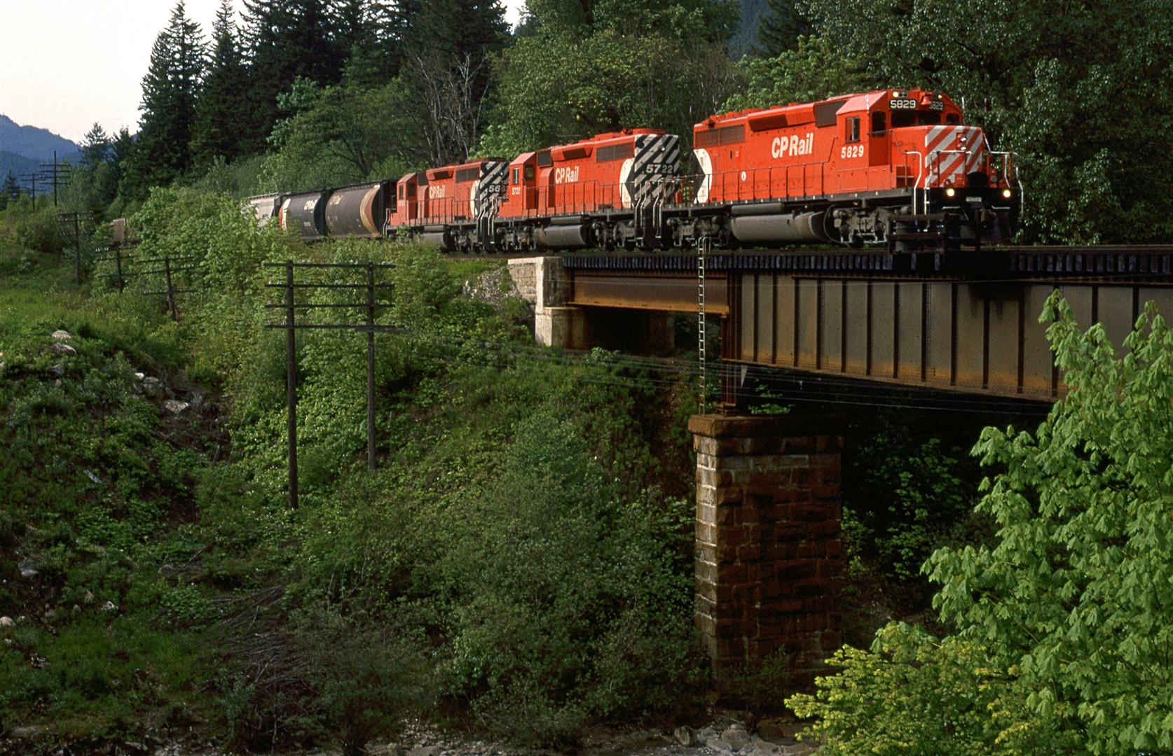 Railpictures.ca - Steve Young Photo: A westbound potash train crosses Emery Creek just outside ...