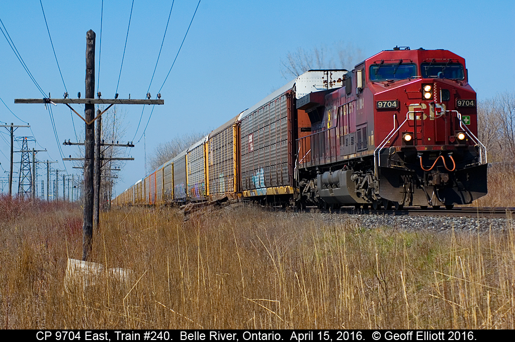 Railpictures.ca - Geoff Elliott Photo: CP 9704 is the lone gun on 242 for April 15, 2016 ...