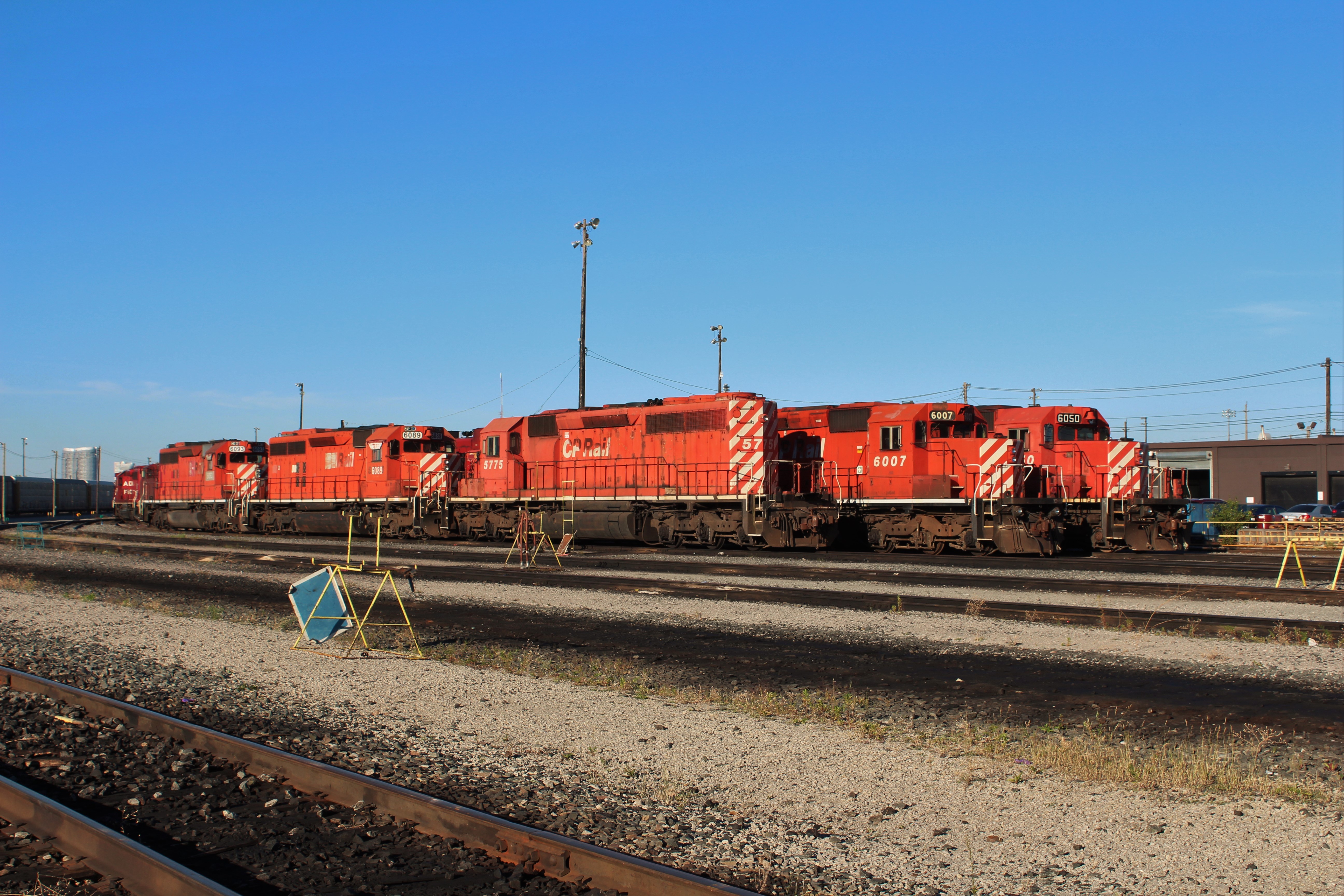 Railpictures.ca - Paul Santos Photo: Action Red extravaganza Five action red units all together ...