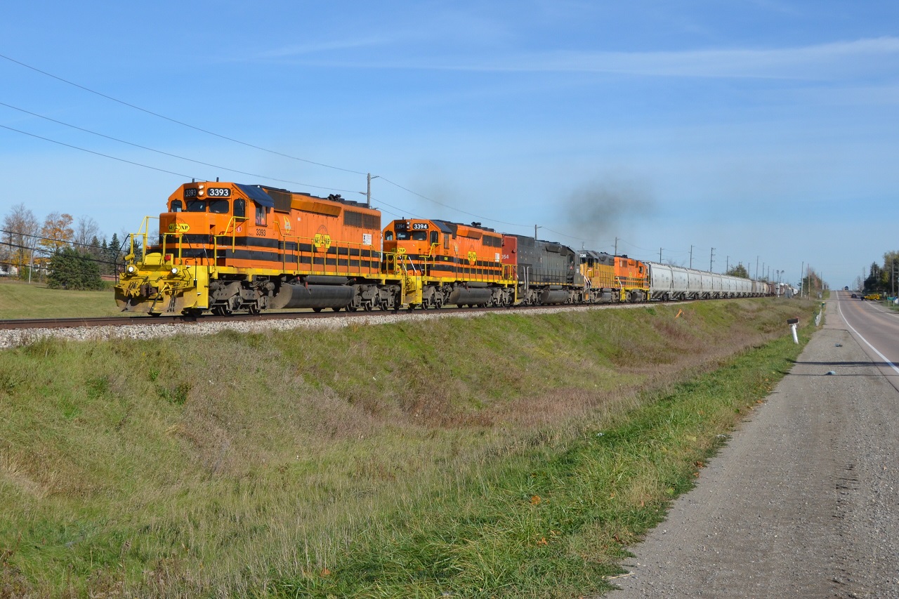 Railpictures.ca - AJS Photo: GEXR 431 climbs Acton hill with 5 EMDs. This sure sounded nice ...