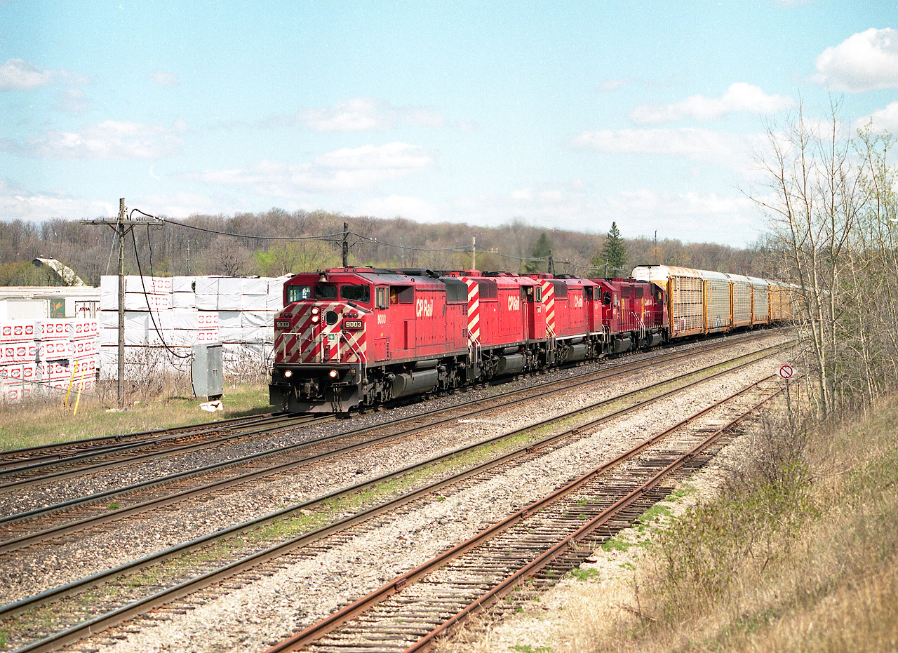 Railpictures.ca - A.W.Mooney Photo: A nice surprise was three CP Red Barns on the head end of a ...