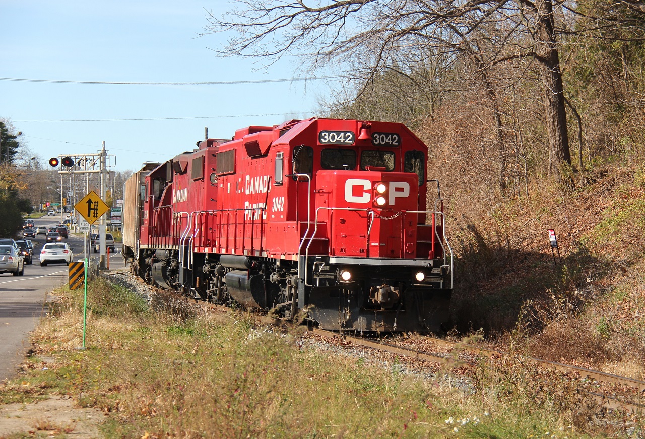 Railpictures.ca - Kevin Flood Photo: Heading south on the Waterloo Sub with two traditional CP ...