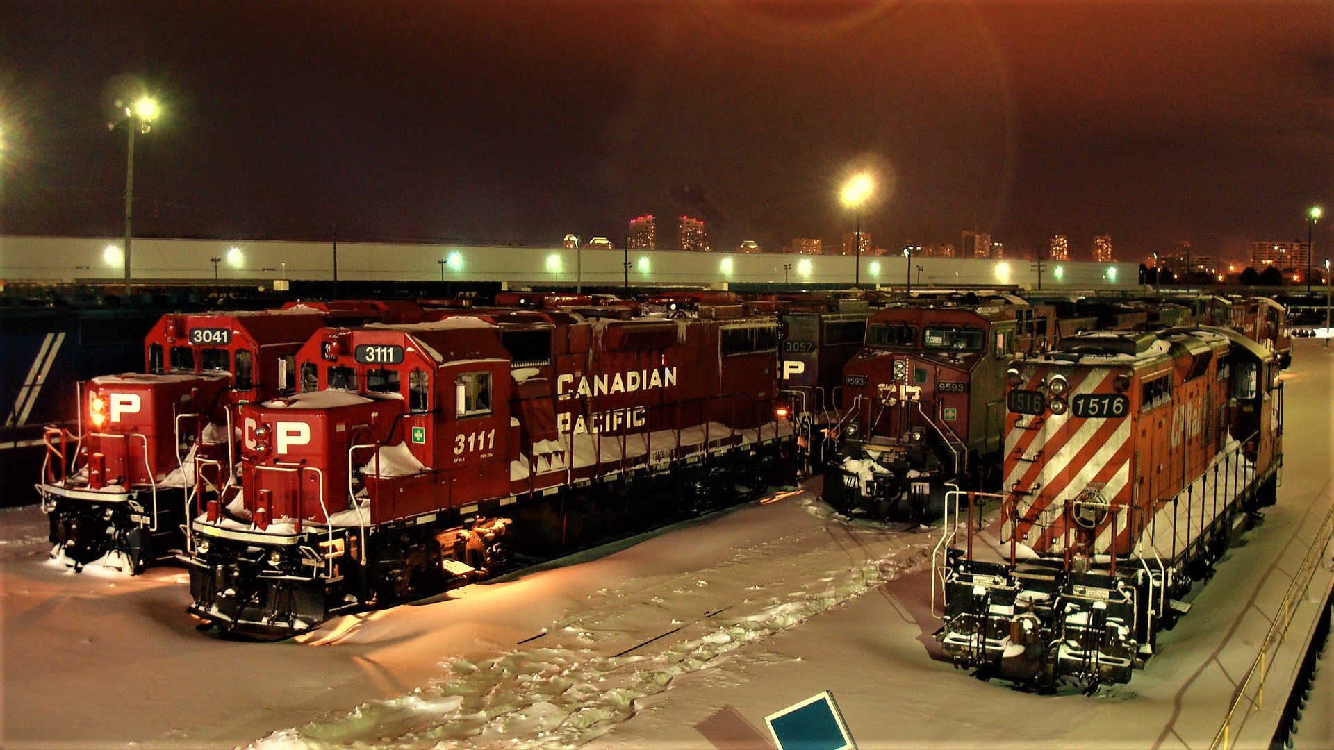Railpictures.ca - Paul Santos Photo: West end trackage power on a snowy February night included ...
