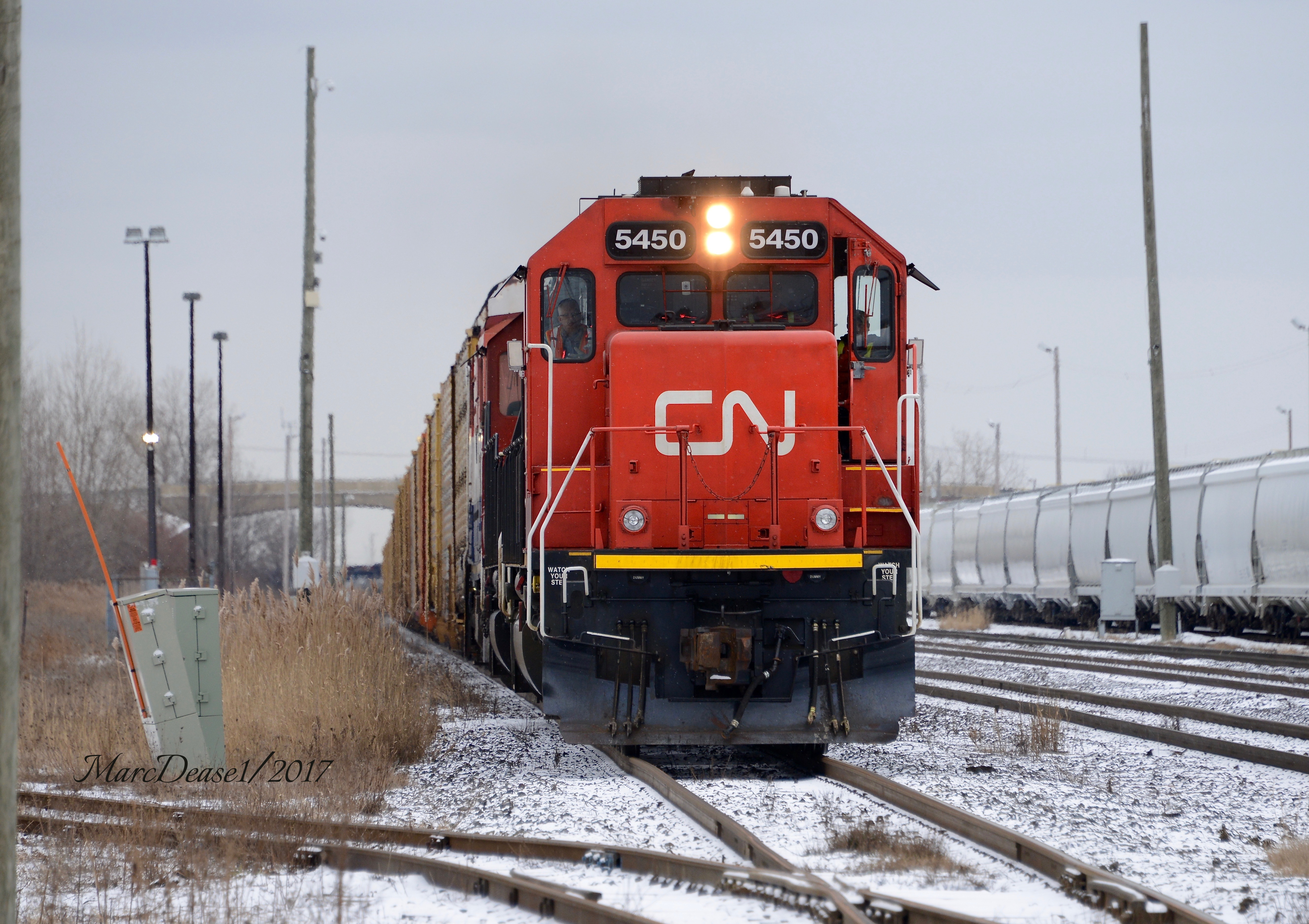 Railpictures.ca - Marc Dease Photo: CN 5450 leads train 397 through Sarnia towards Port Huron ...