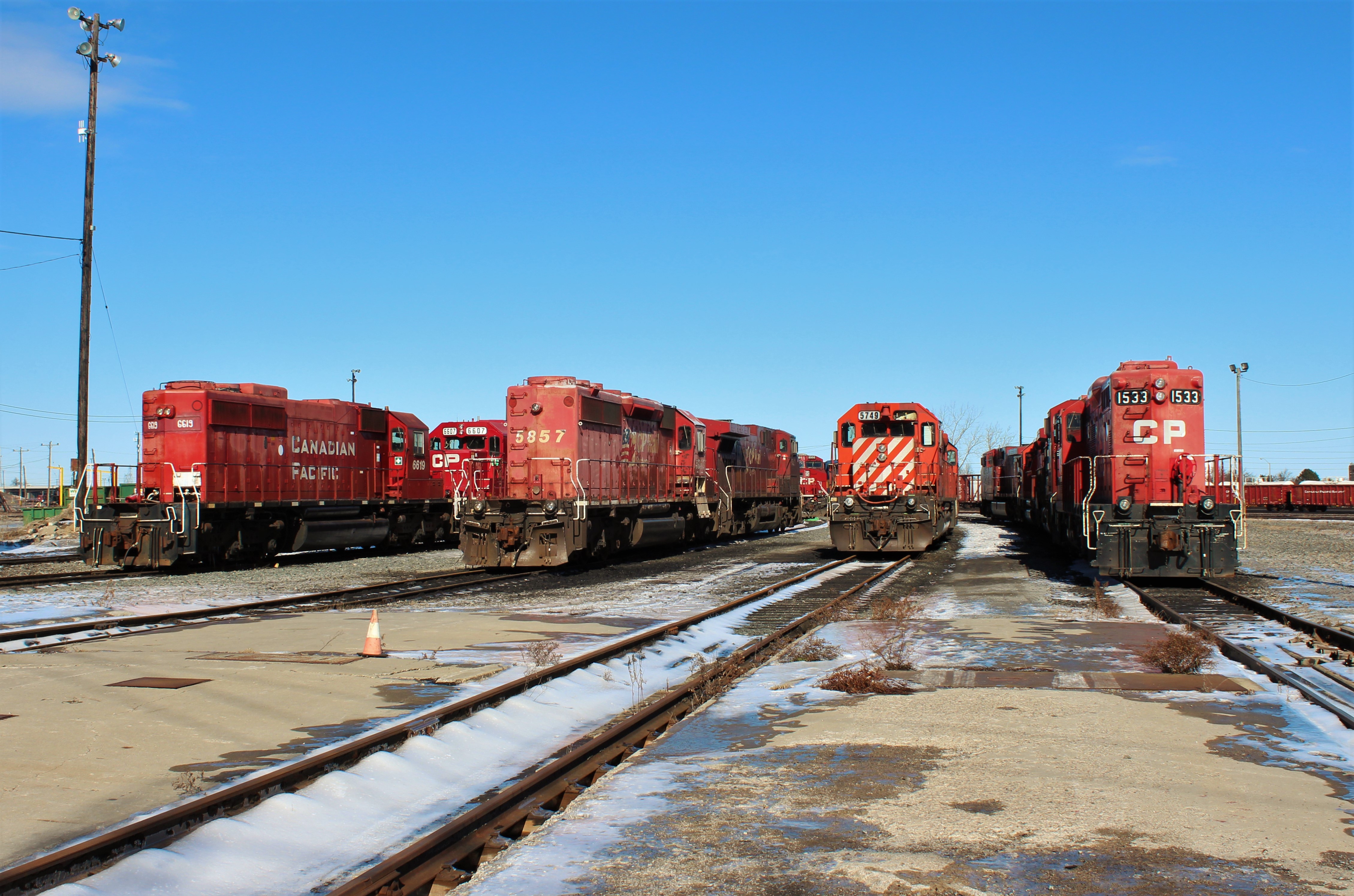 Railpictures.ca - Paul Santos Photo: All the visible EMD power parked at the east side of the ...