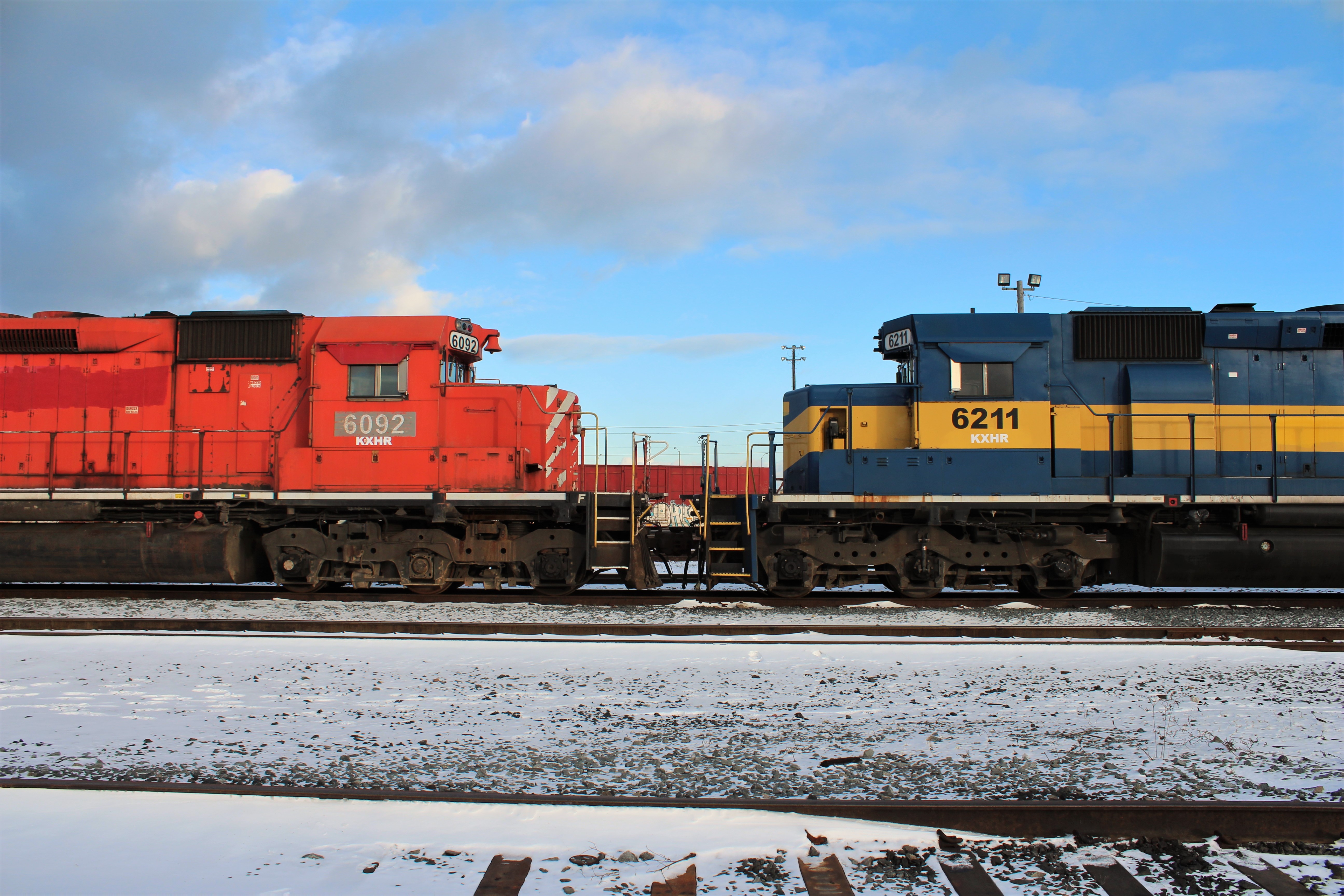 Railpictures.ca - Paul Santos Photo: Ex CP/DME SD40 6092 and ex ICE 6211 are shown with ...
