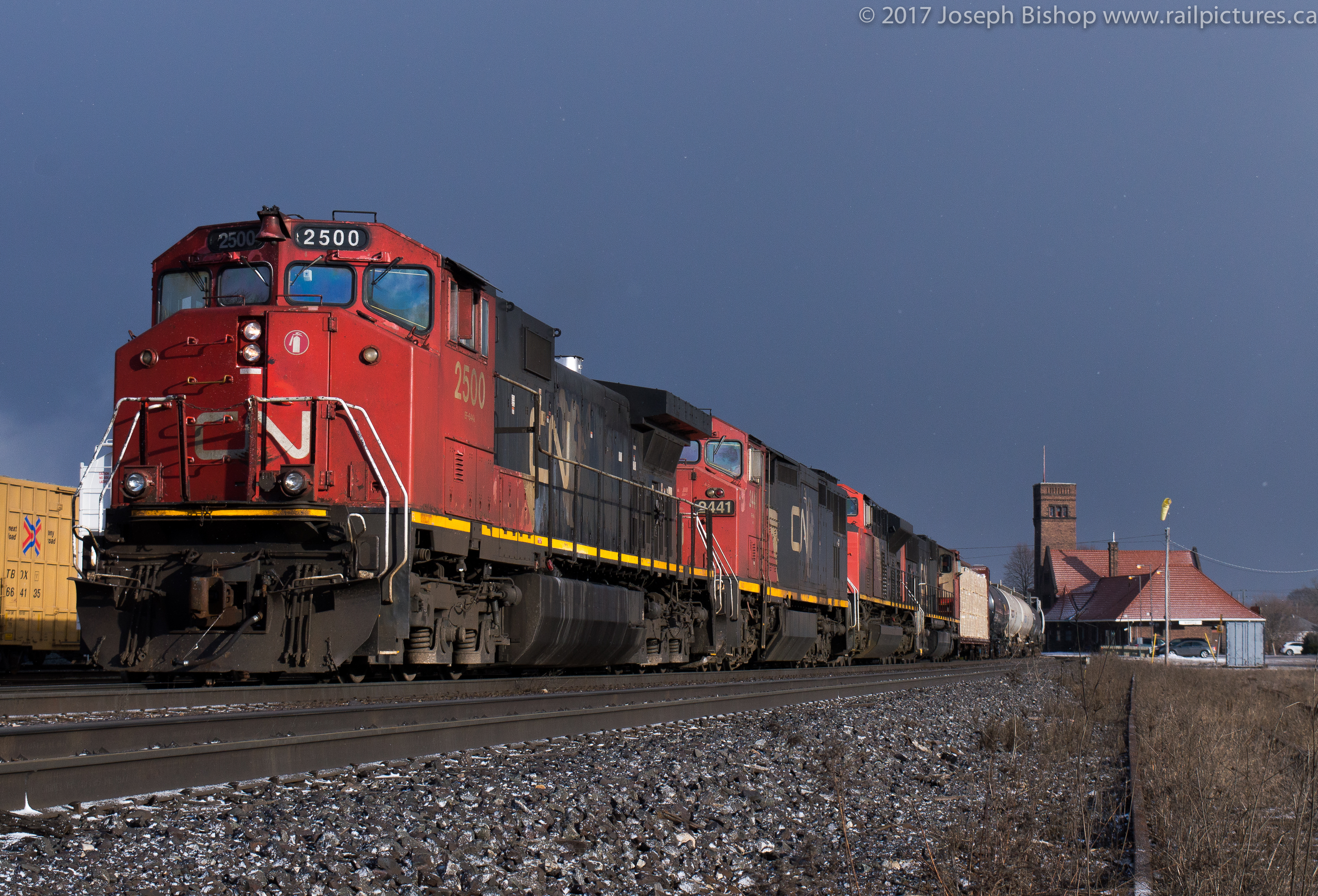 Railpictures.ca - Joseph Bishop Photo: CN 435 is pictured stopped down at the West end of the ...