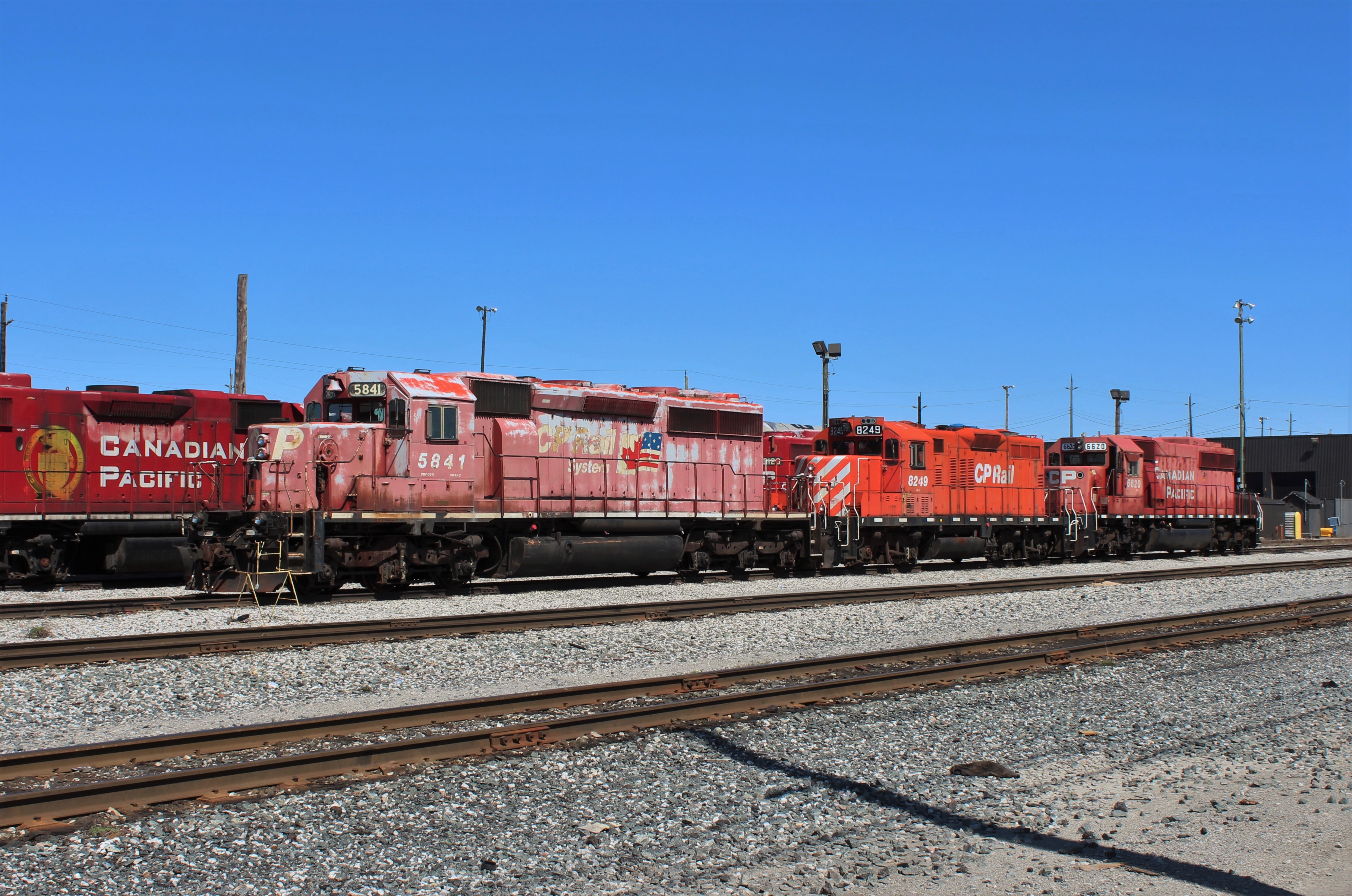 Railpictures.ca - Paul Santos Photo: 3 sold units pose west of the service island. 1st up is ...