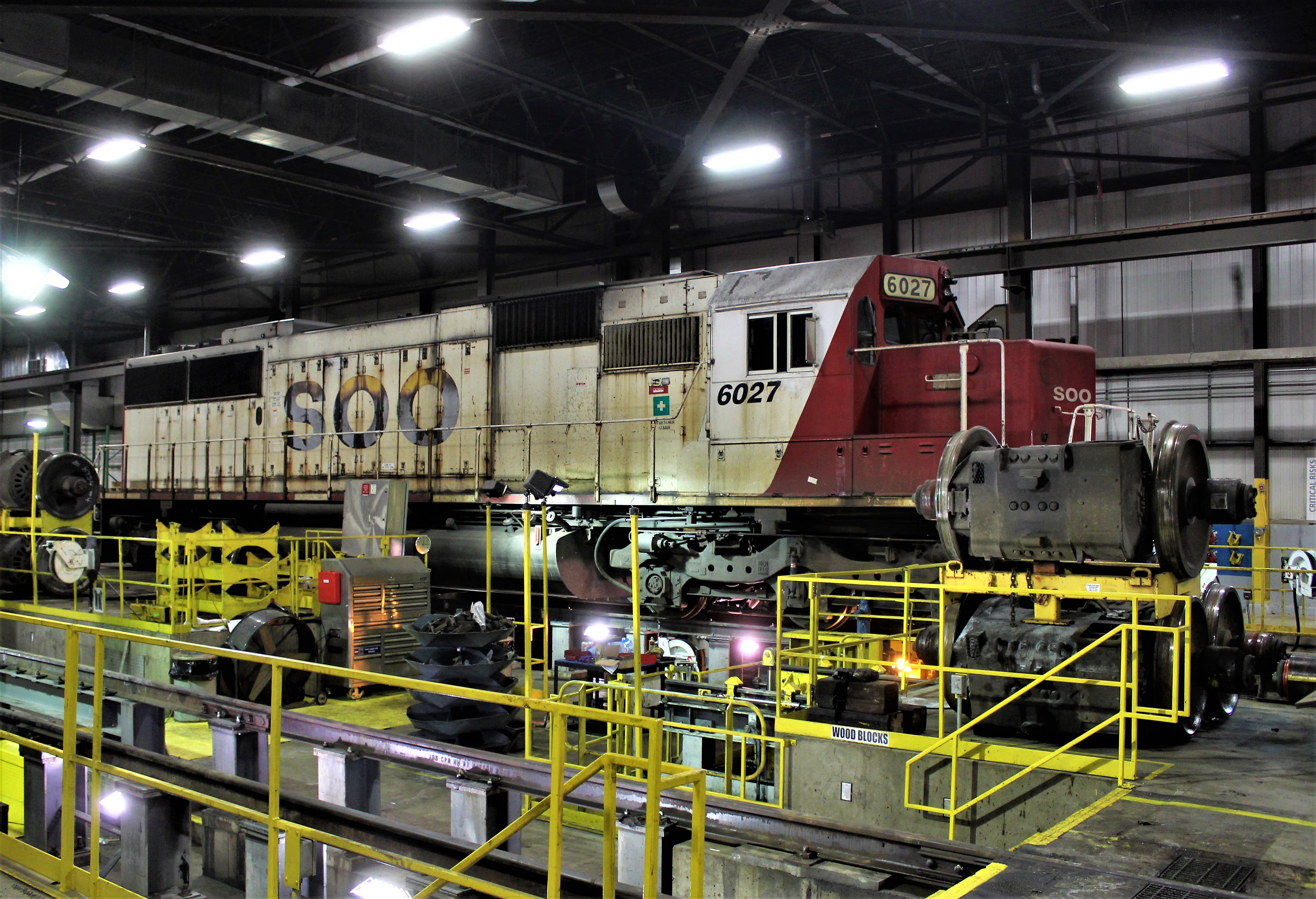 Railpictures.ca - Paul Santos Photo: SOO SD60 6027 is in for a #1 traction motor change out on ...