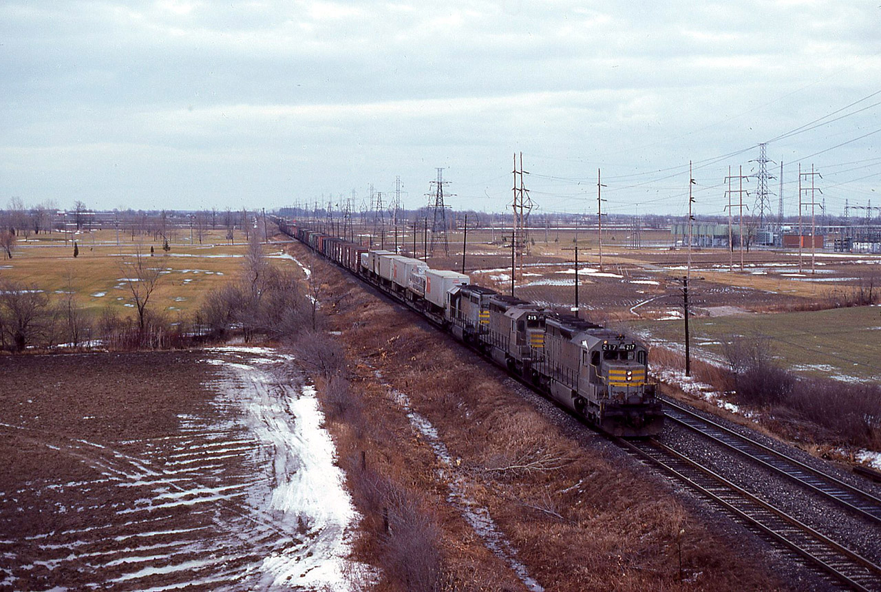 Railpictures.ca - Bruce Mercer collection Photo: A Mike McIlwaine photo. A threesome of QNSL ...