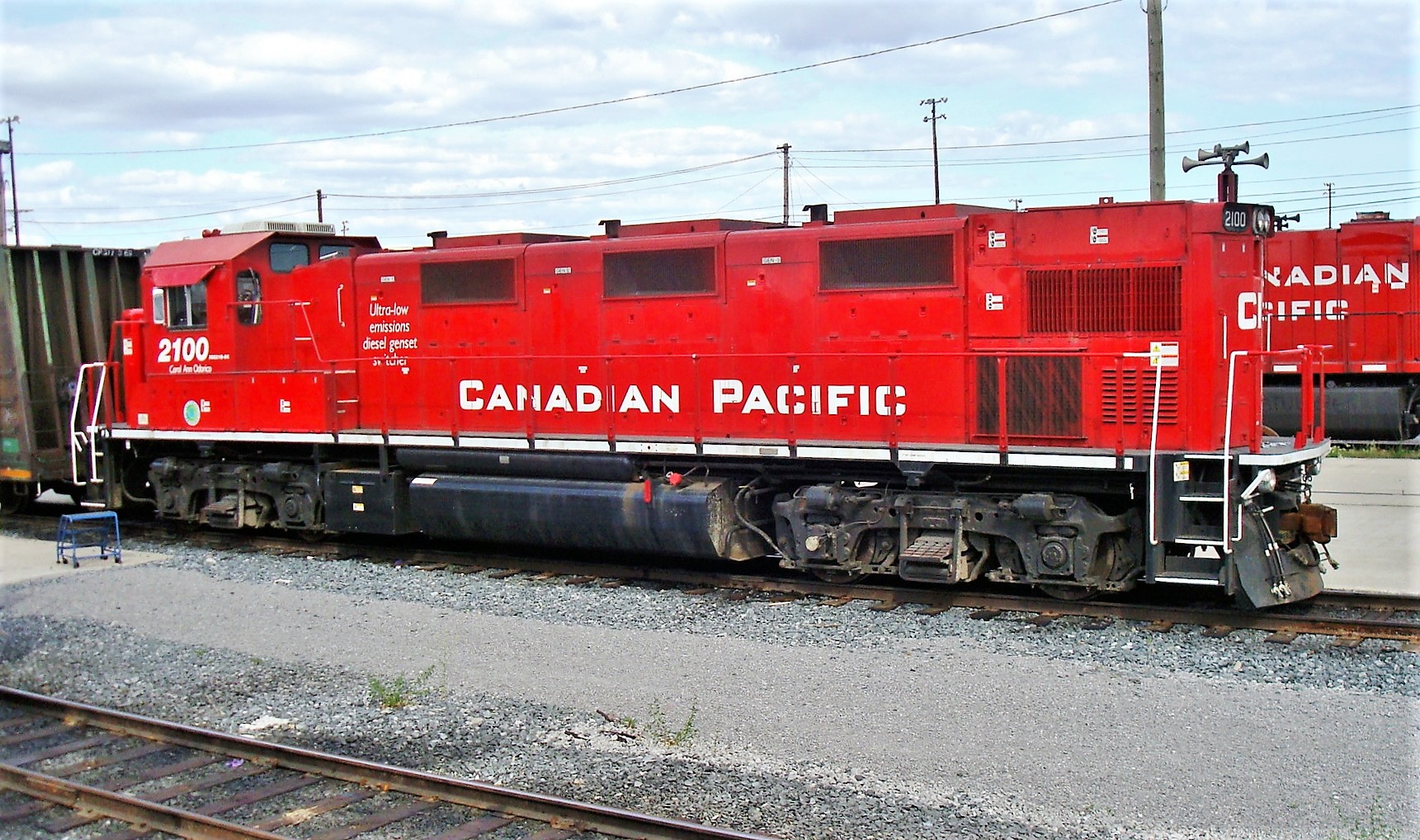 Railpictures.ca - Paul Santos Photo: CP’s NRE Genset 2100 “Carol Ann Odorico” sits idle at just ...