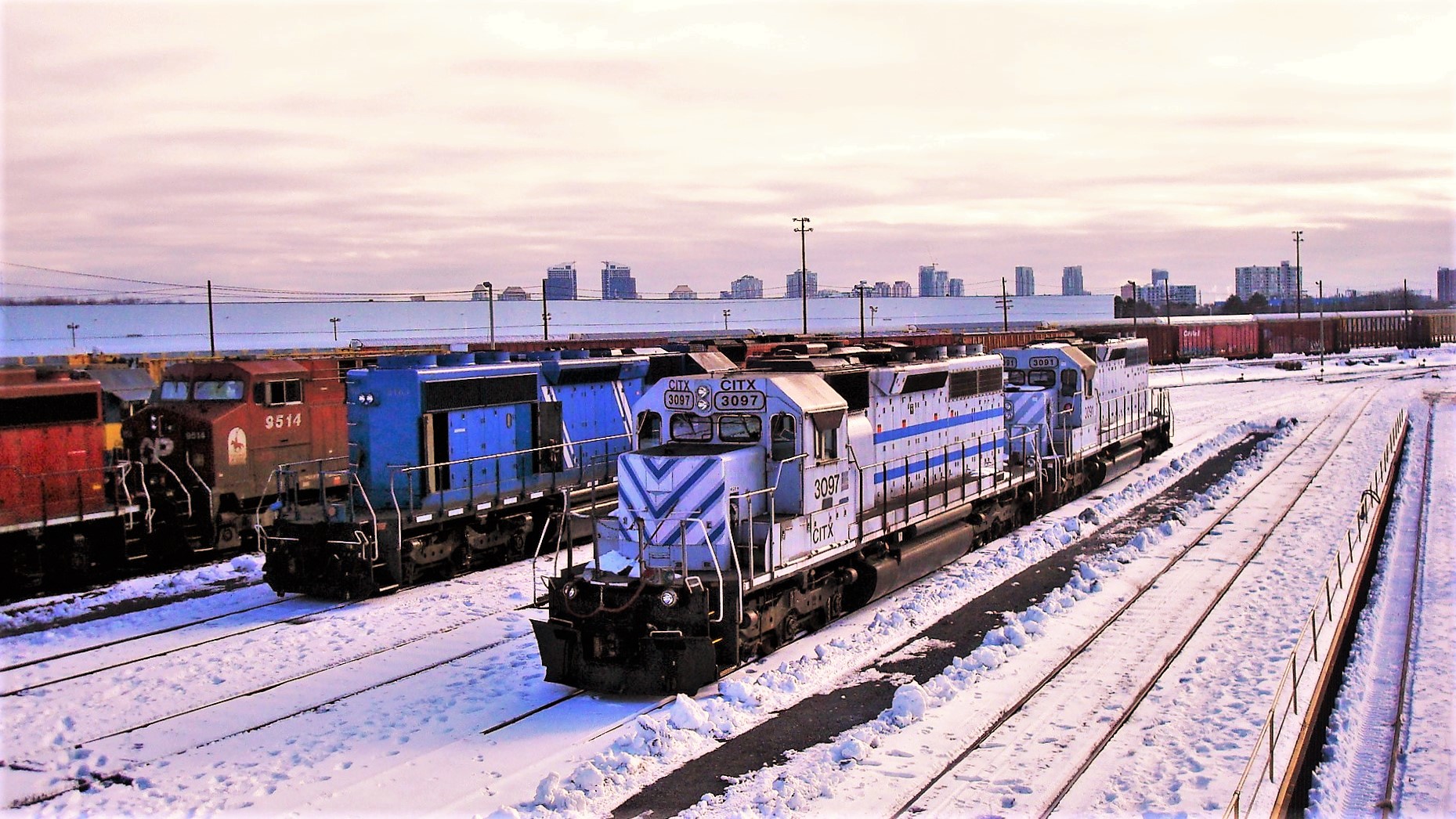 Railpictures.ca - Paul Santos Photo: A trio of CITX lease units on the west end of the shop ...