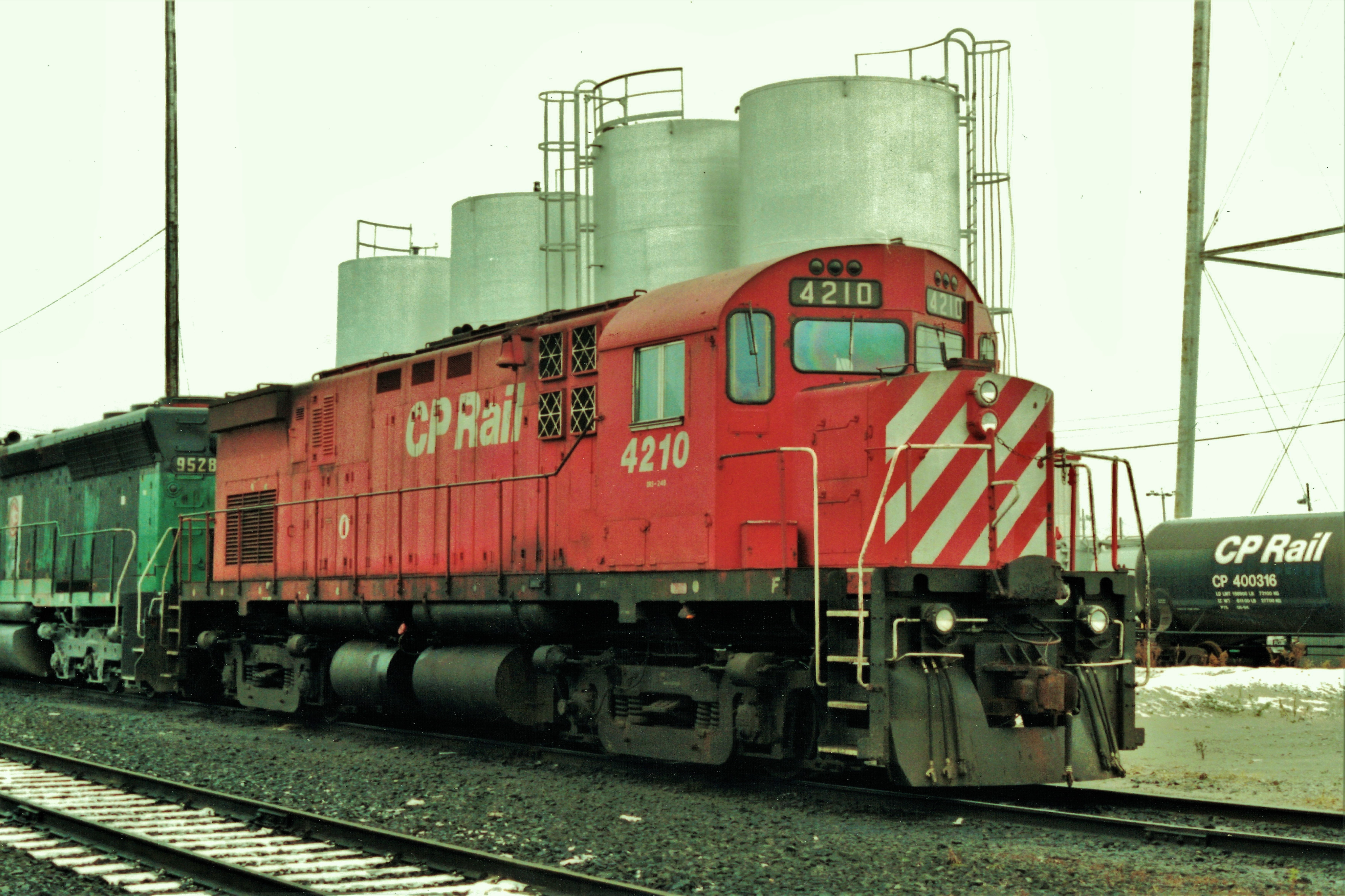 Railpictures.ca - Paul Santos Photo: MLW C424 CP 4210 is parked at the east end of the Diesel ...
