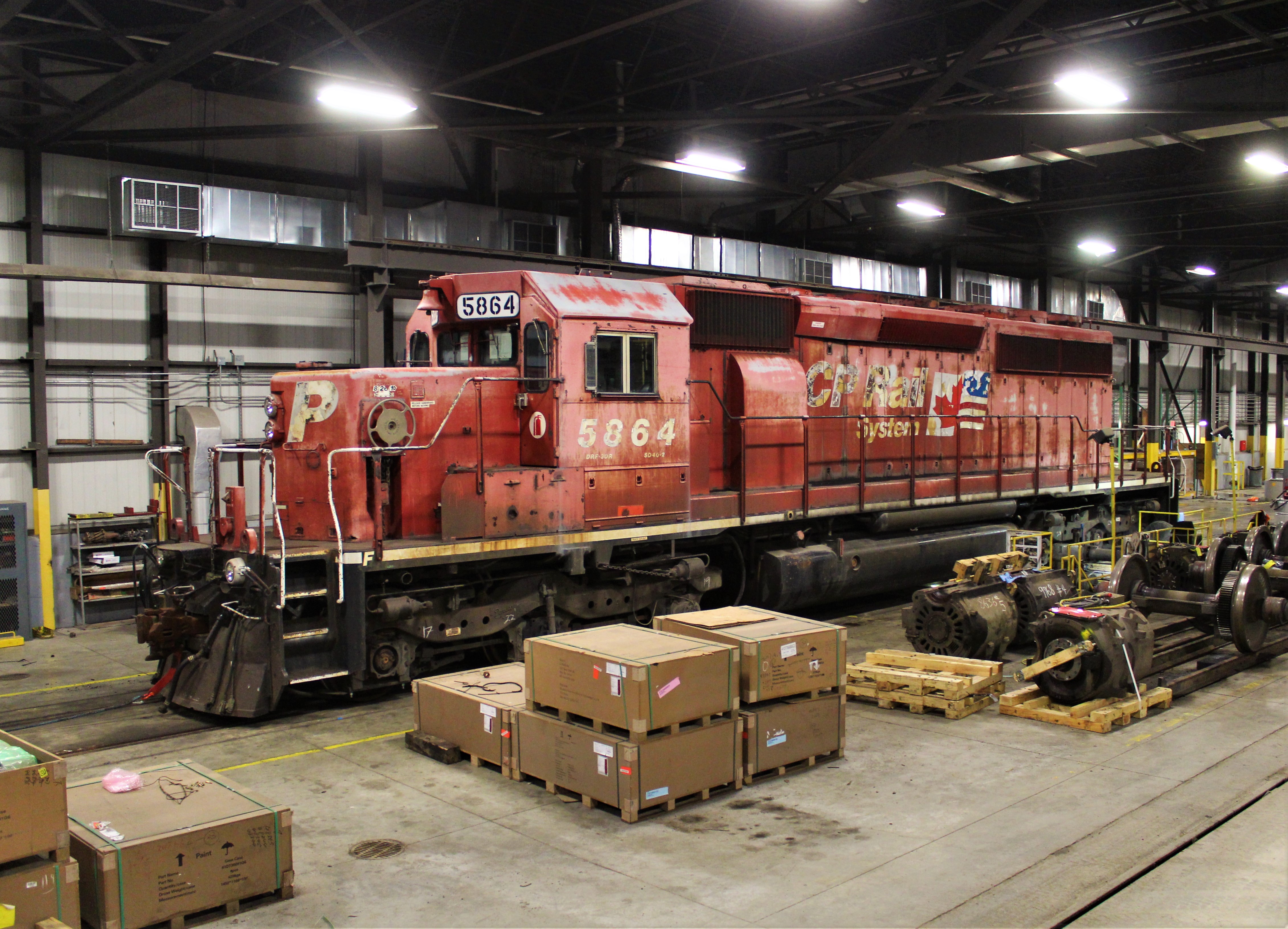 Railpictures.ca - Paul Santos Photo: Here is CP 5864 a couple weeks back on the wheel truing ...