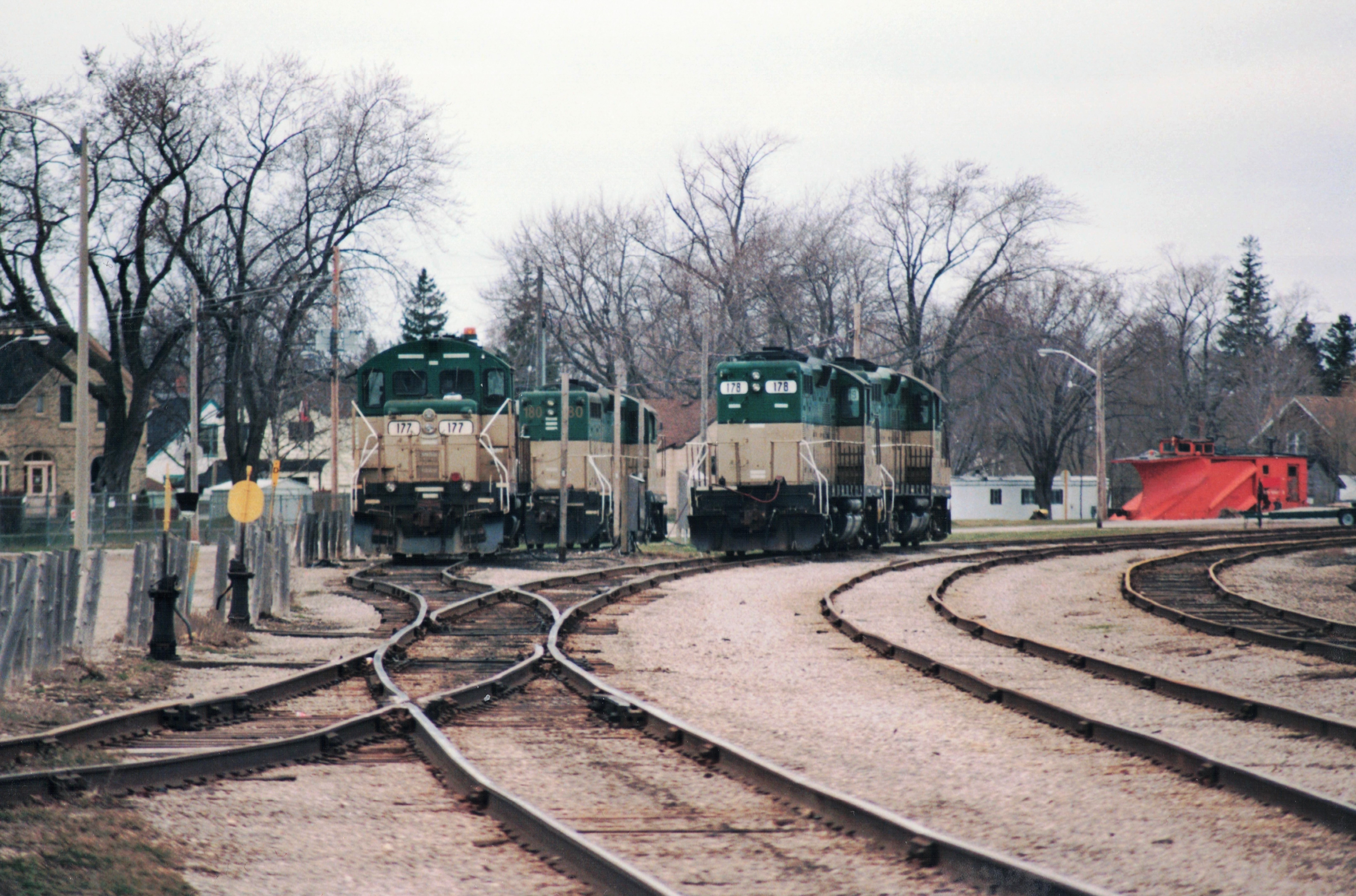 Railpictures.ca - Paul Santos Photo: A view of the Goderich yard of the GEXR in 1995 shows the 4 ...