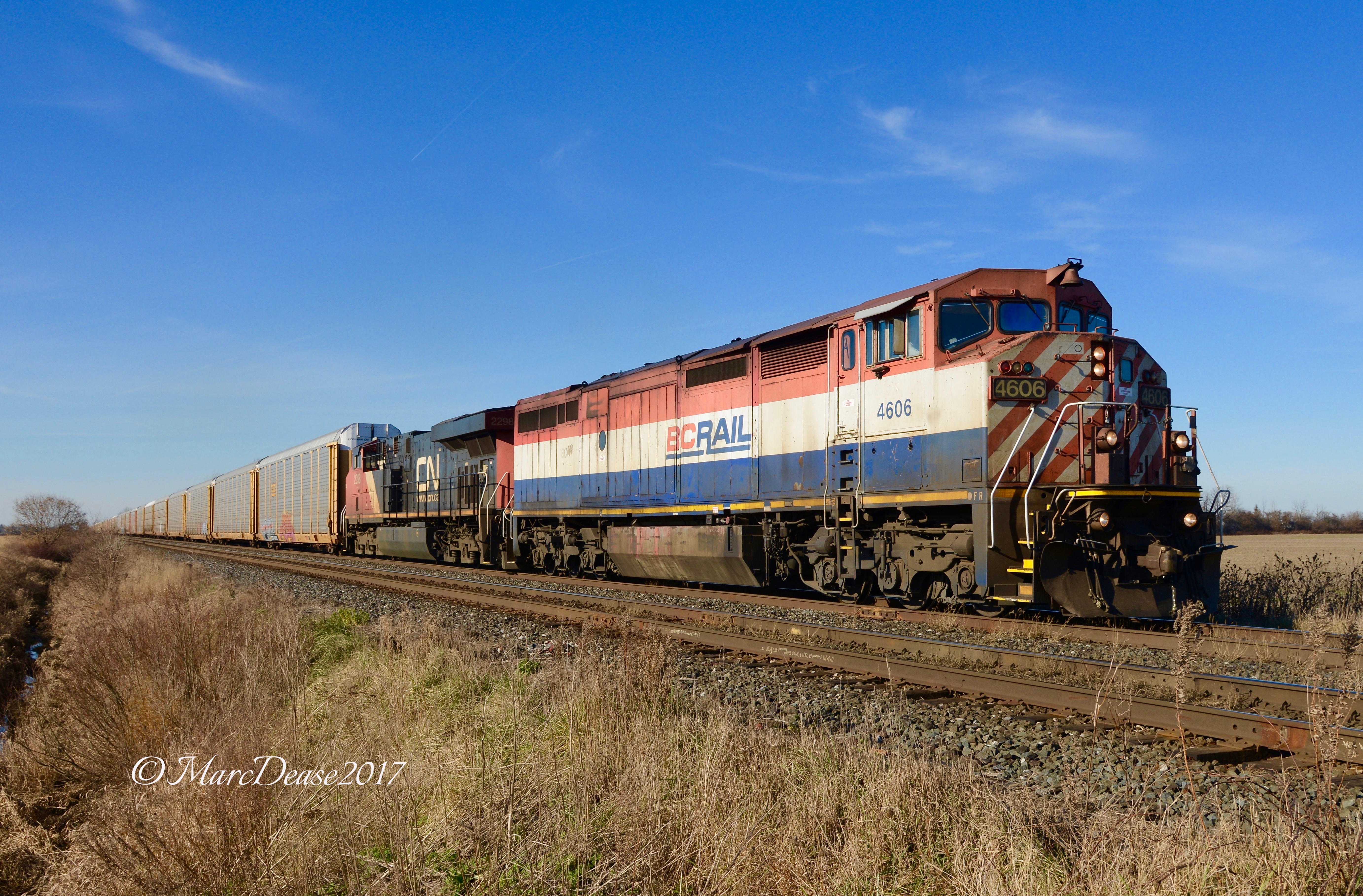 Railpictures.ca - Marc Dease Photo: A beautiful December day and BCOL leader heading east out of ...