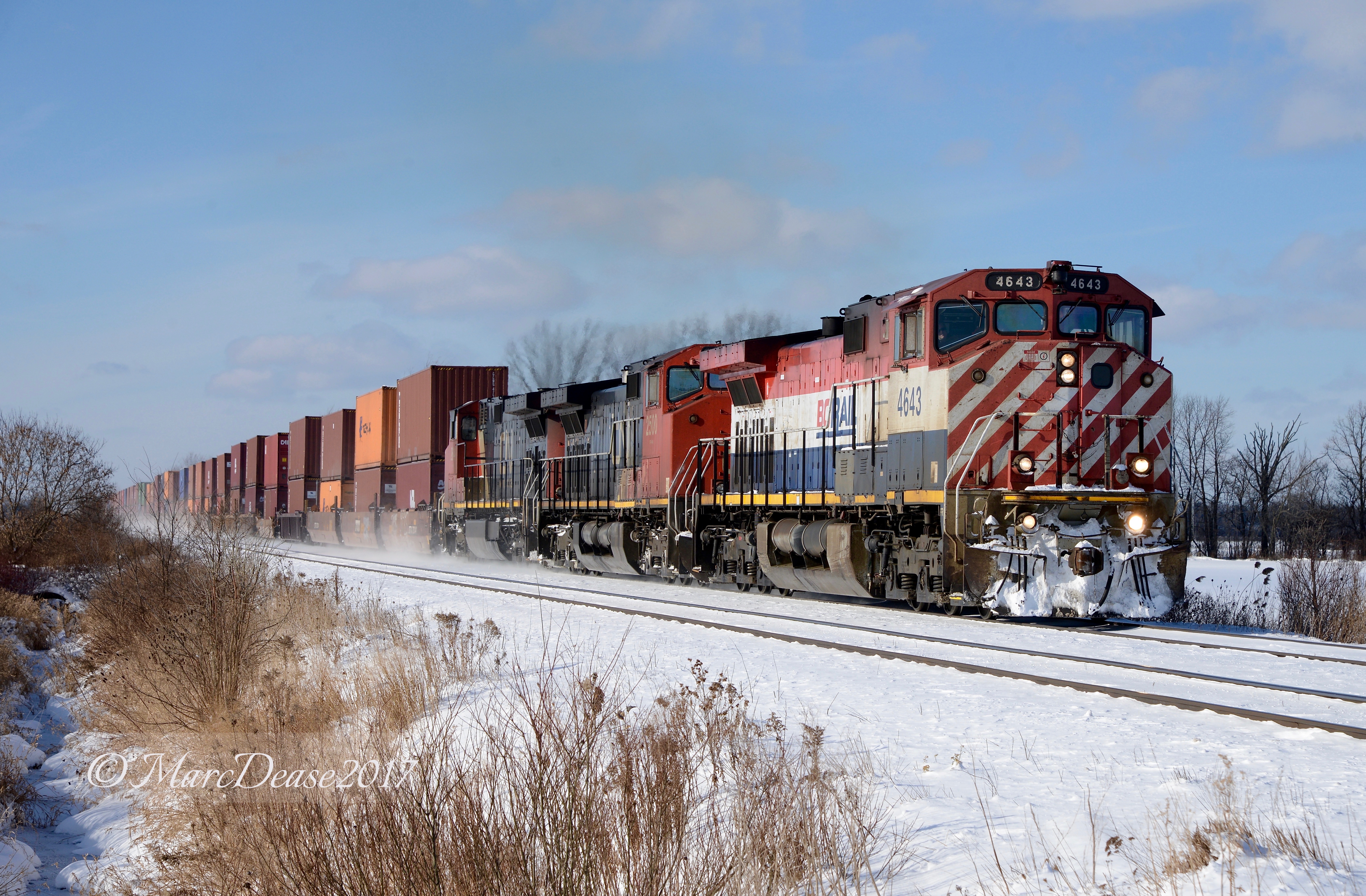 Railpictures.ca - Marc Dease Photo: Train 148 with BCOL 4643, CN 2500 and CN 2644 heading east ...