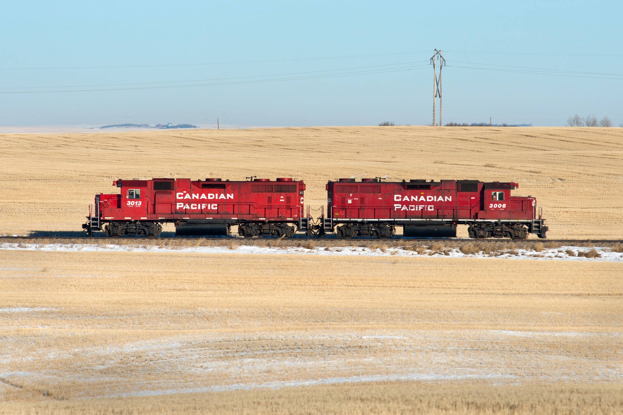 Railpictures.ca - Matt Watson Photo: A pair of CP GP38′s creep along the Kerrobert Subdivision ...