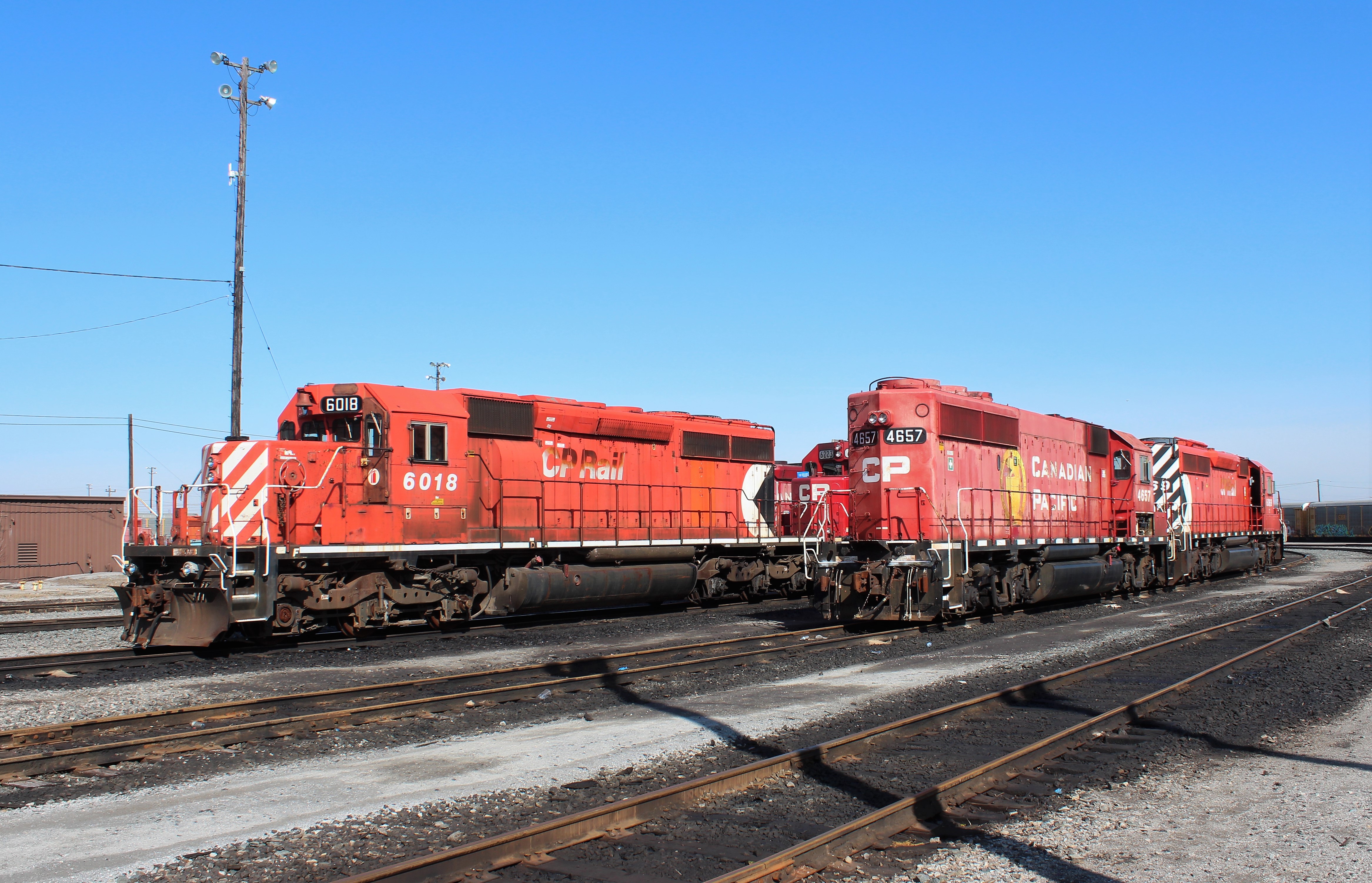 Railpictures.ca - Paul Santos Photo: The SD40-2′s are coming!! CP 6018 and just visible behind ...
