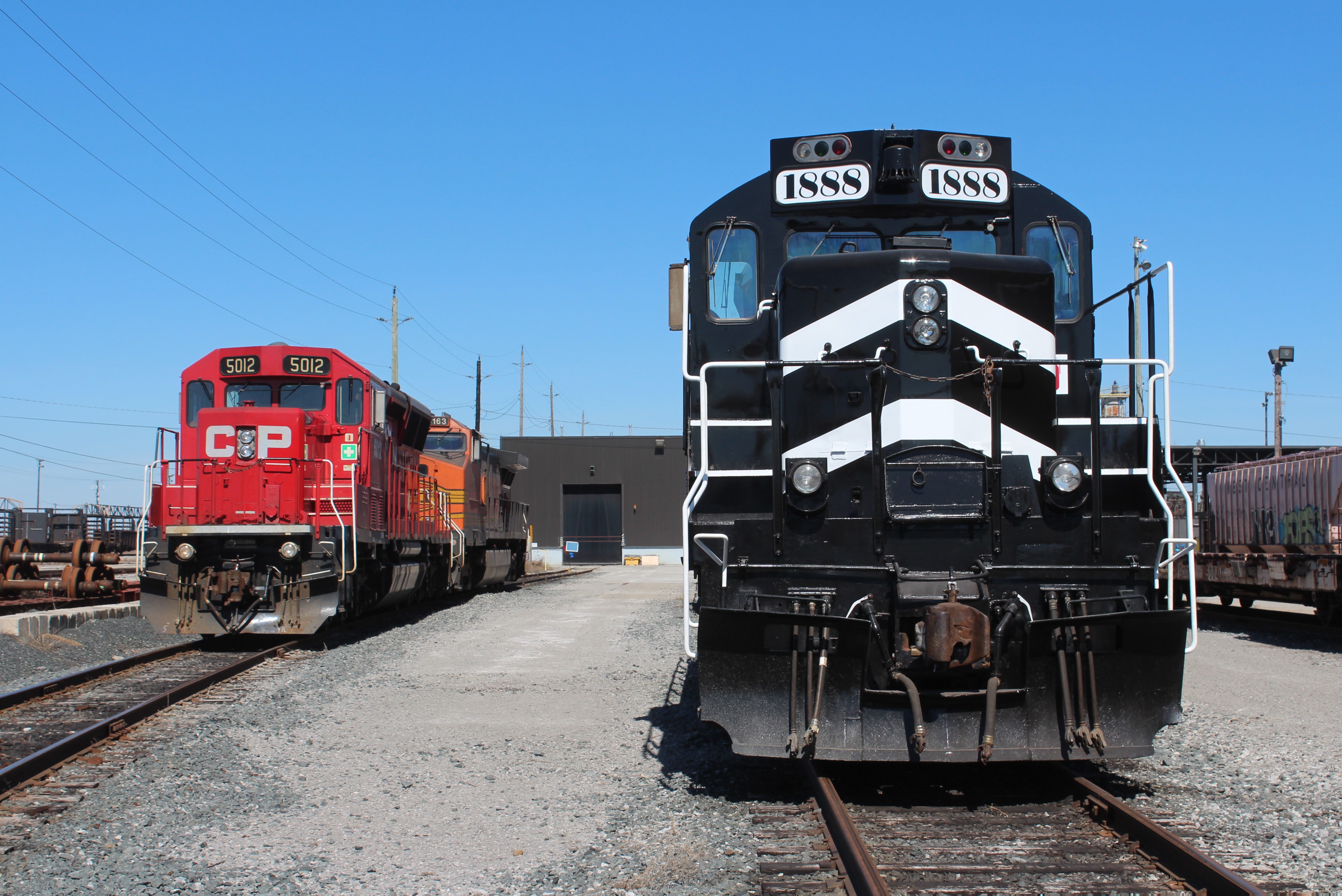 Railpictures.ca - Paul Santos Photo: Freshly painted and awaiting delivery, ex CP GP9 8249 is ...