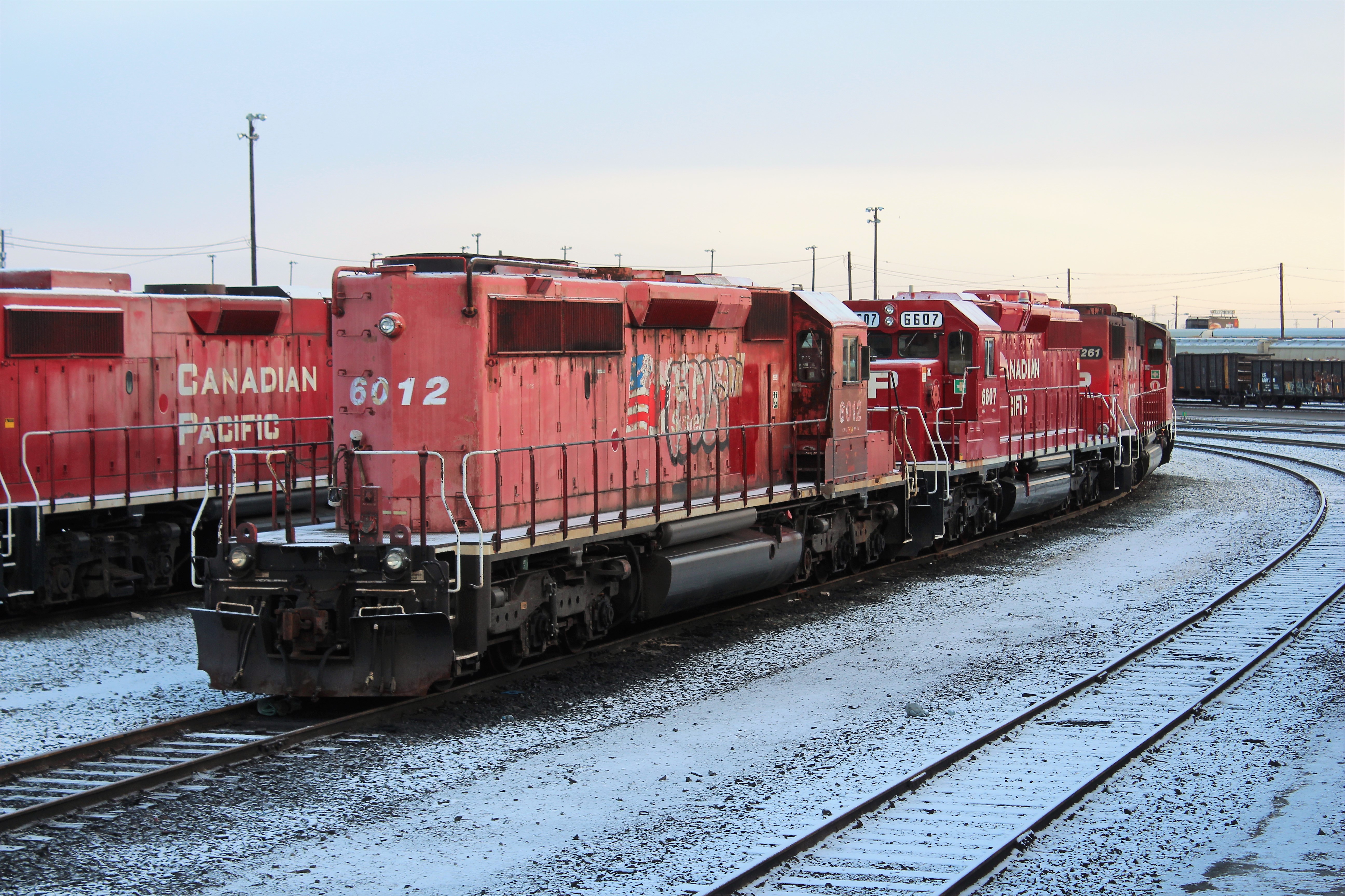 Railpictures.ca - Paul Santos Photo: CP 6012 and 6607 being pulled away to be put back into ...