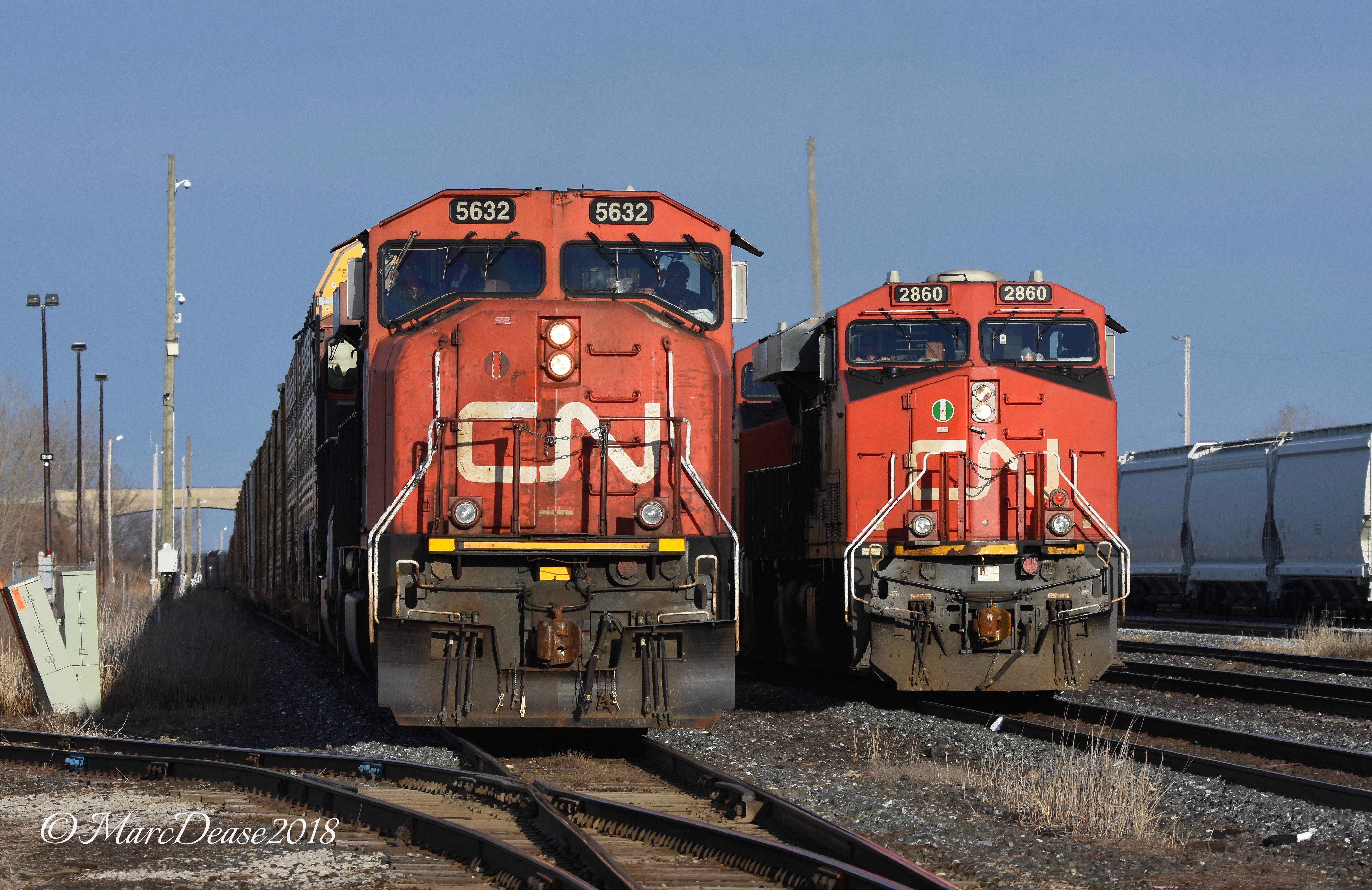 Railpictures.ca - Marc Dese Photo: CN 5632 with CN 2276 lead train 371 through Sarnia as Train ...