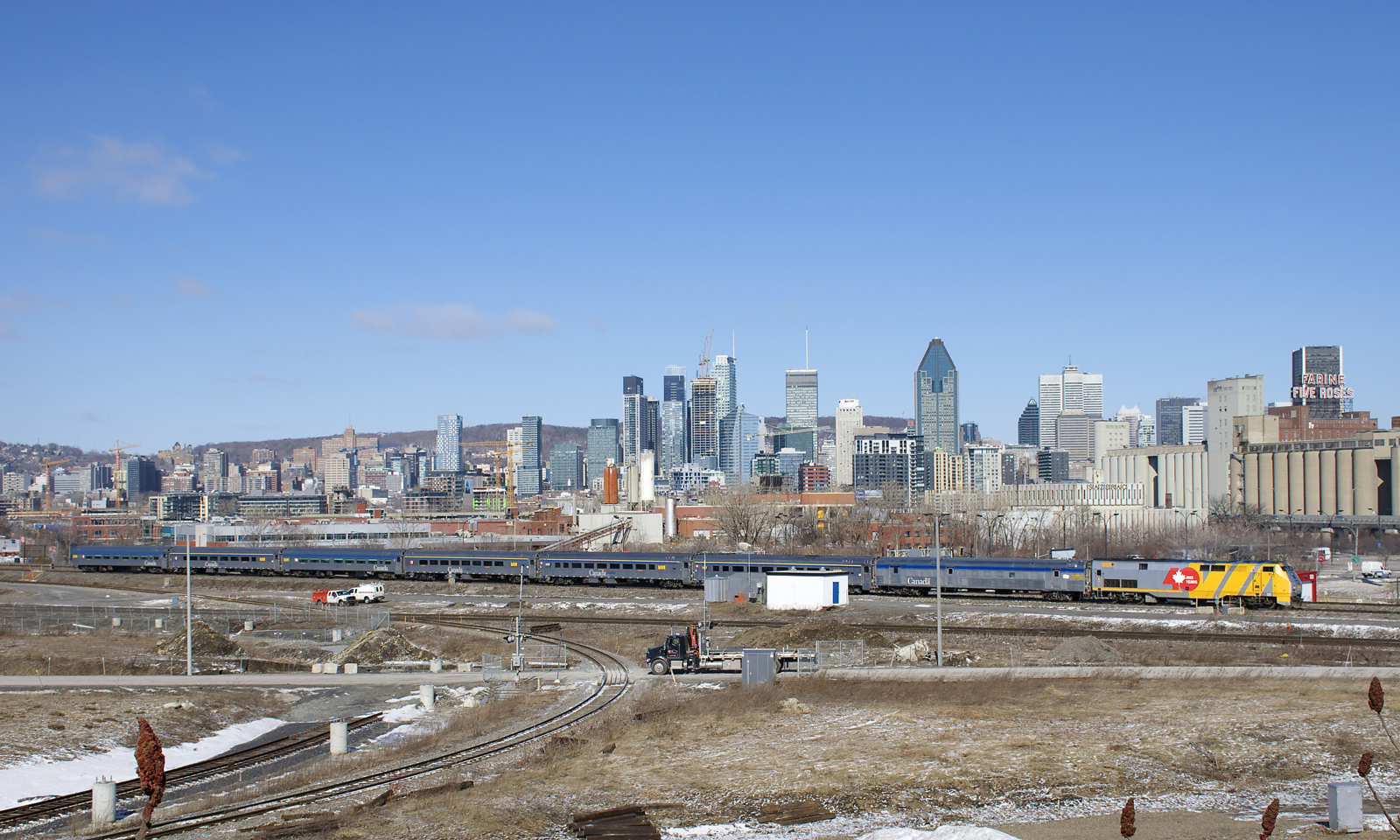 Railpictures.ca - Michael Berry Photo: Wrapped for VIA Rail’s 40th anniversary, VIA 914 pushes ...