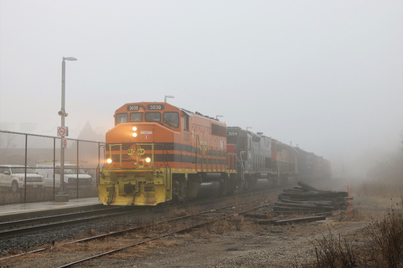 Railpictures.ca - BPurdy Photo: GEXR 3030 with GEXR 3054 and GEXR 3394 work their way through ...